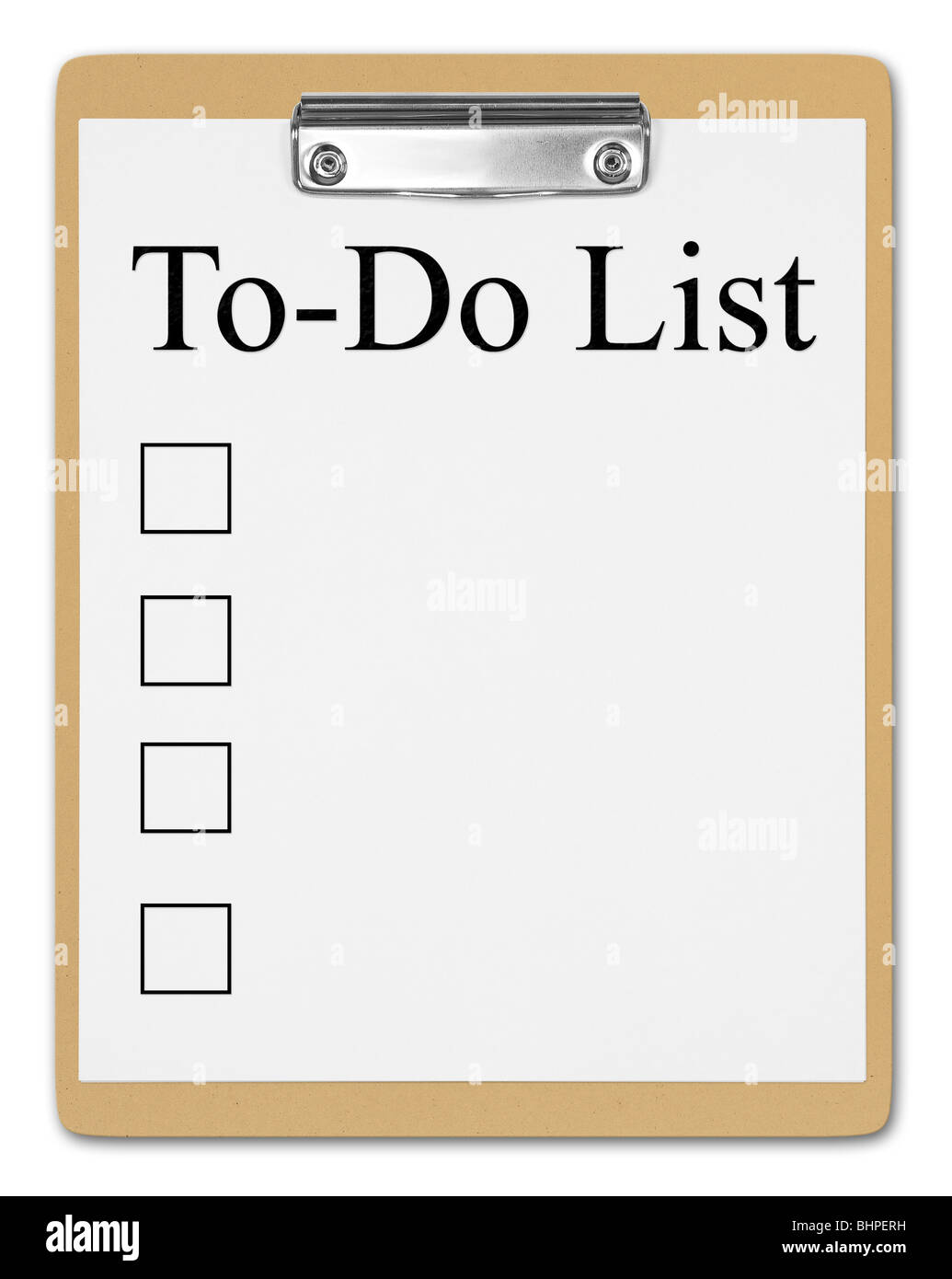Brown clipboard with a to do list Stock Photo - Alamy