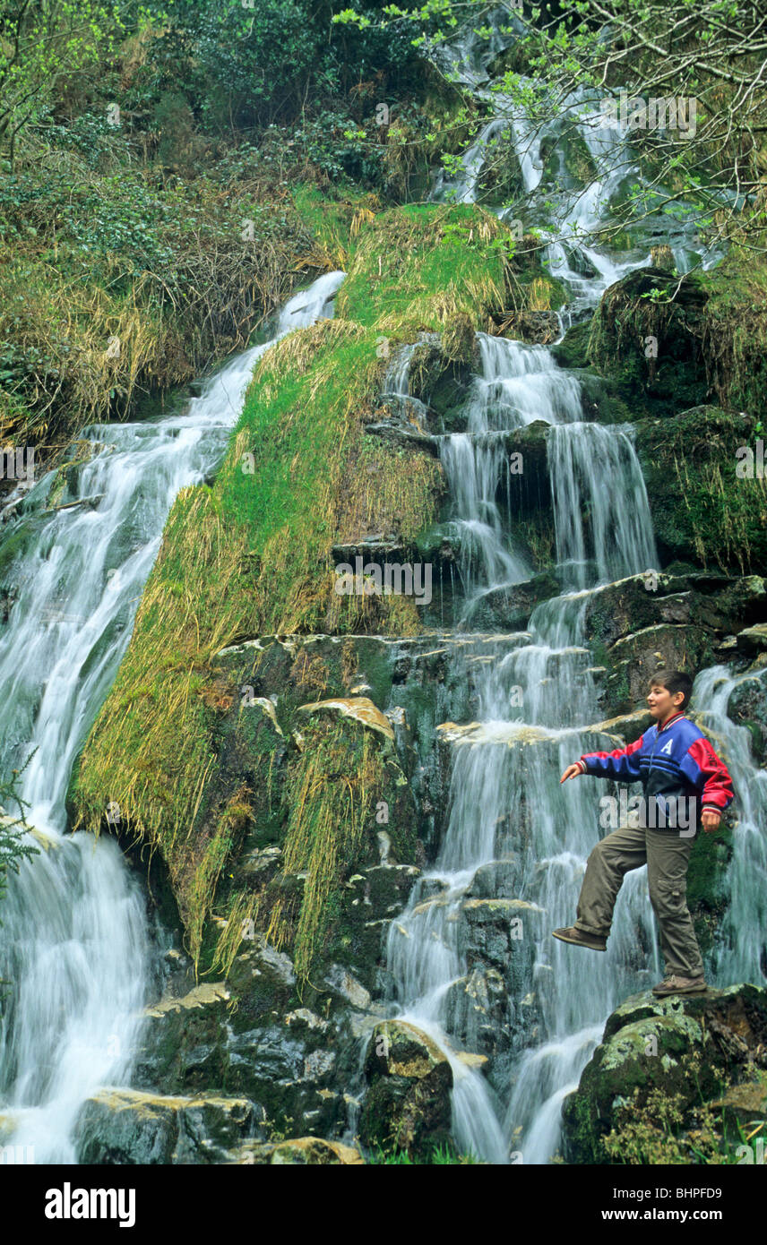 Glenmalure Waterfall in County Wicklow, Republic of Ireland Stock Photo ...