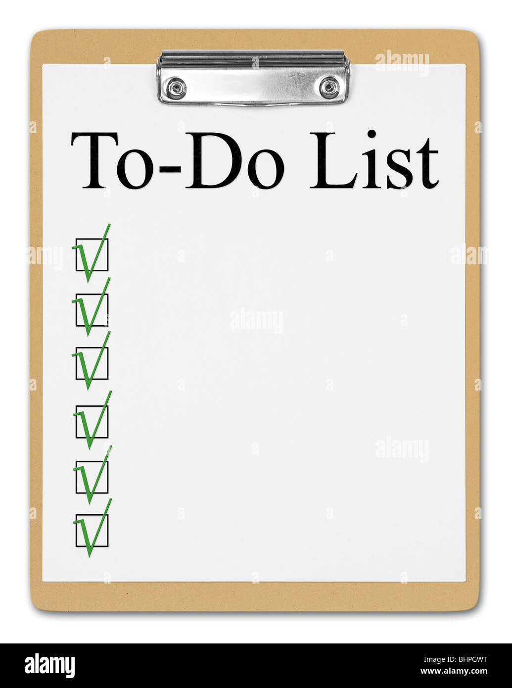Brown clipboard with a to do list Stock Photo - Alamy