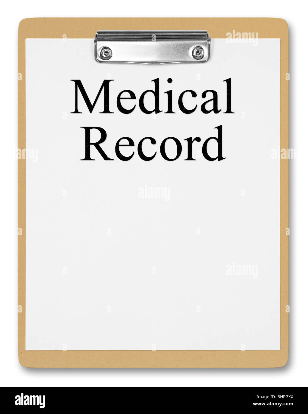 Clipboard showing " Medical Record Stock Photo - Alamy