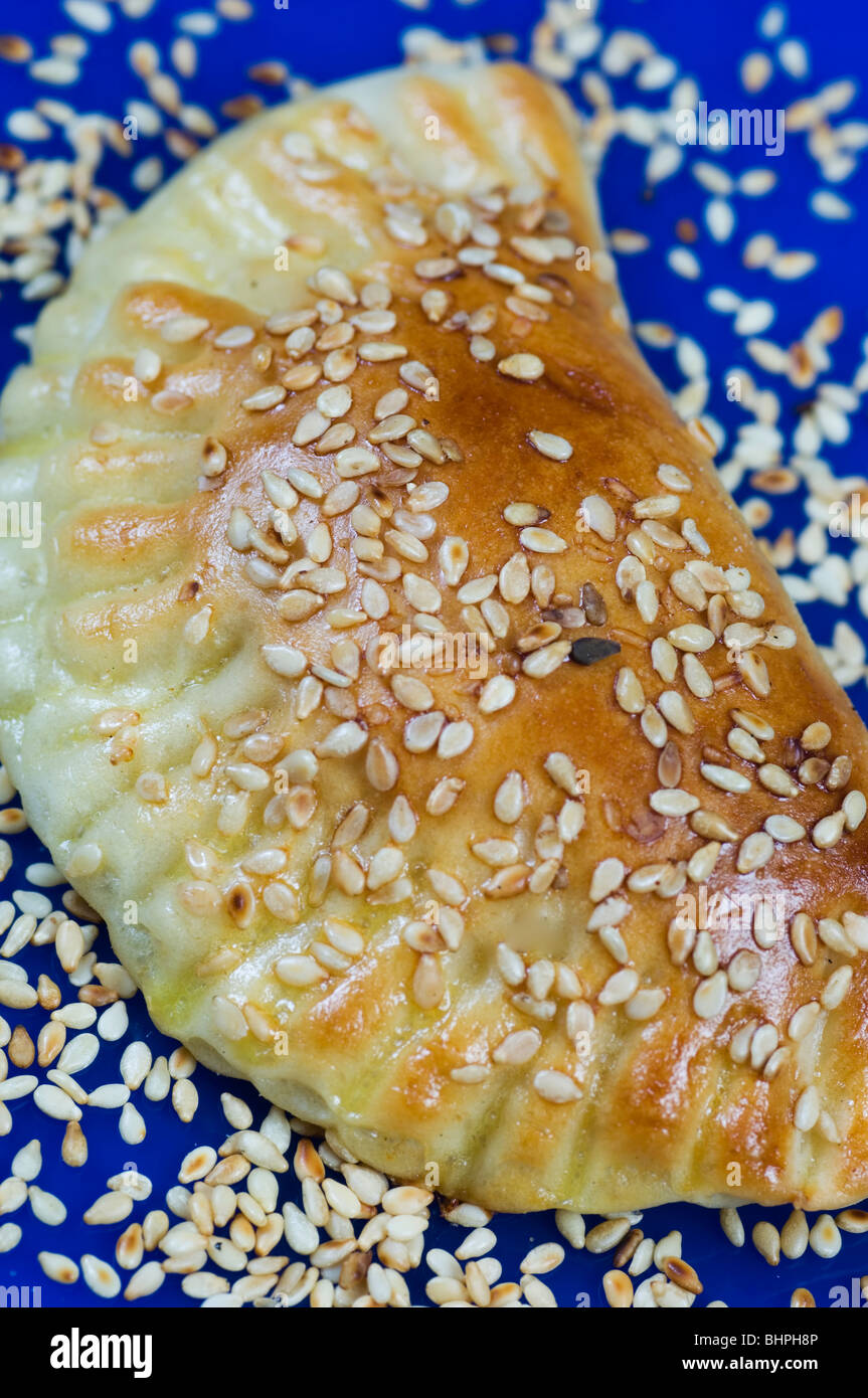 Lebanese Cheese Samosa covered with sesame seeds Stock Photo - Alamy