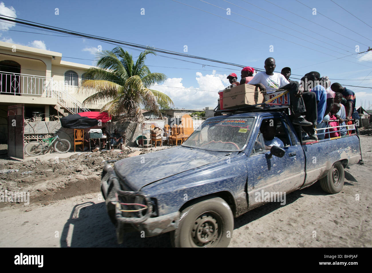 Transportation after hurricane destruction in Gonaives, Haiti Stock ...