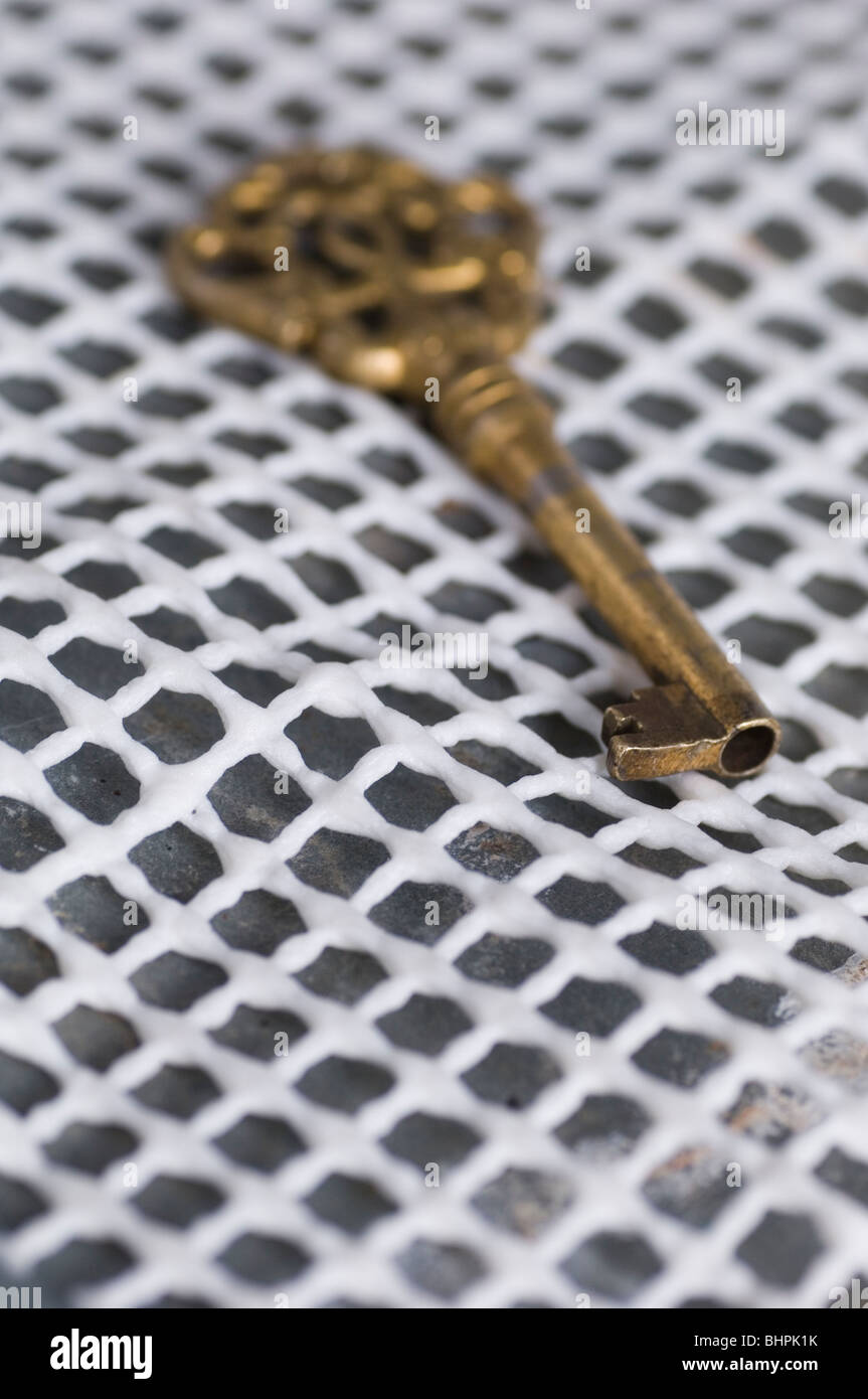 Brass ornate key Stock Photo - Alamy