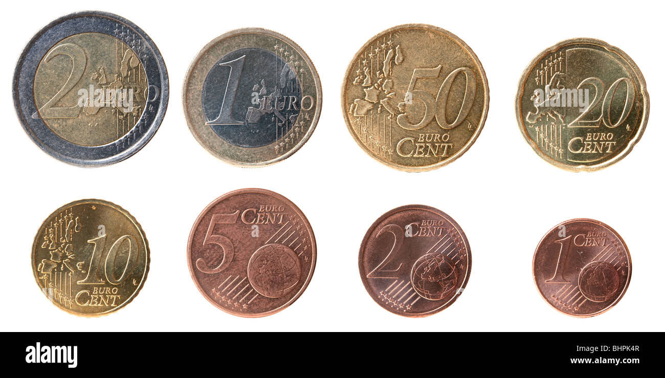 Complete Set of european currency coins (Euro Stock Photo - Alamy