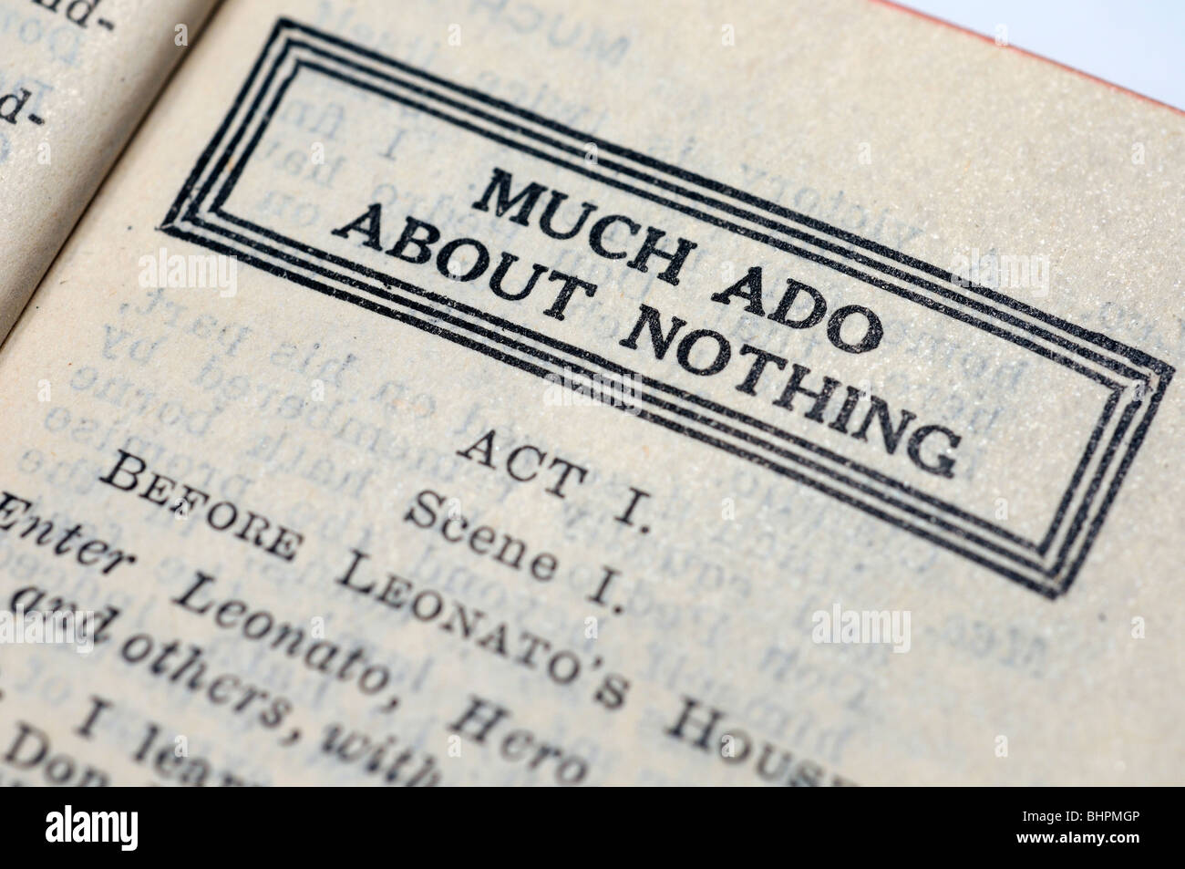 Shakespeare's "Much Ado About Nothing Stock Photo - Alamy