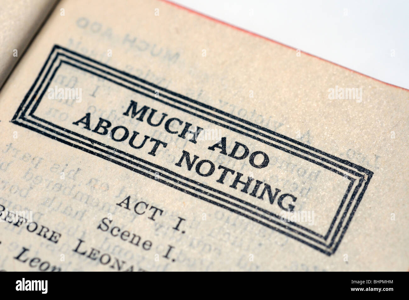 Much ado about nothing title old book william shakespeare nobody hi-res ...