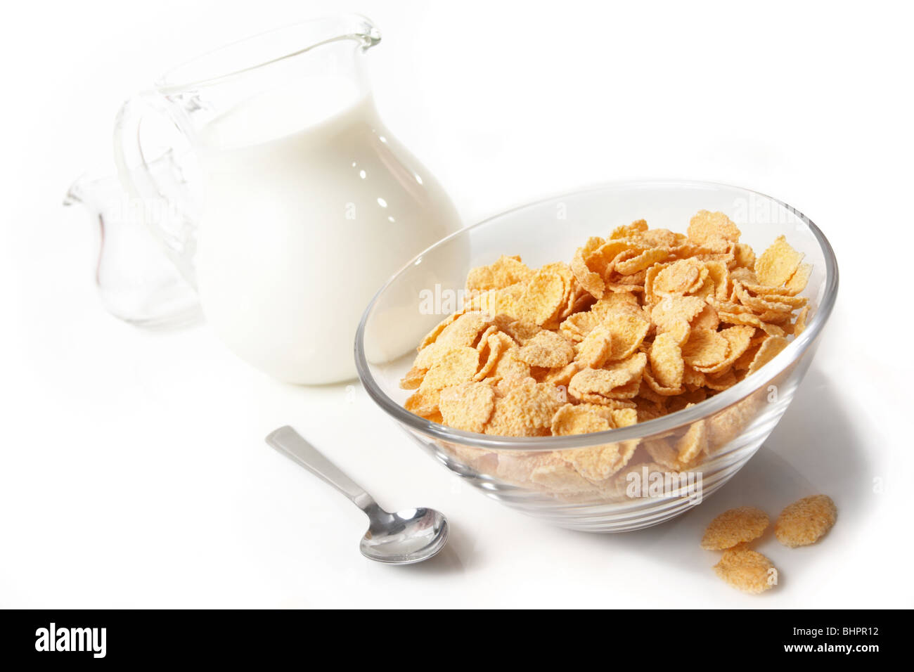 Breakfast with corn-flakes Stock Photo - Alamy