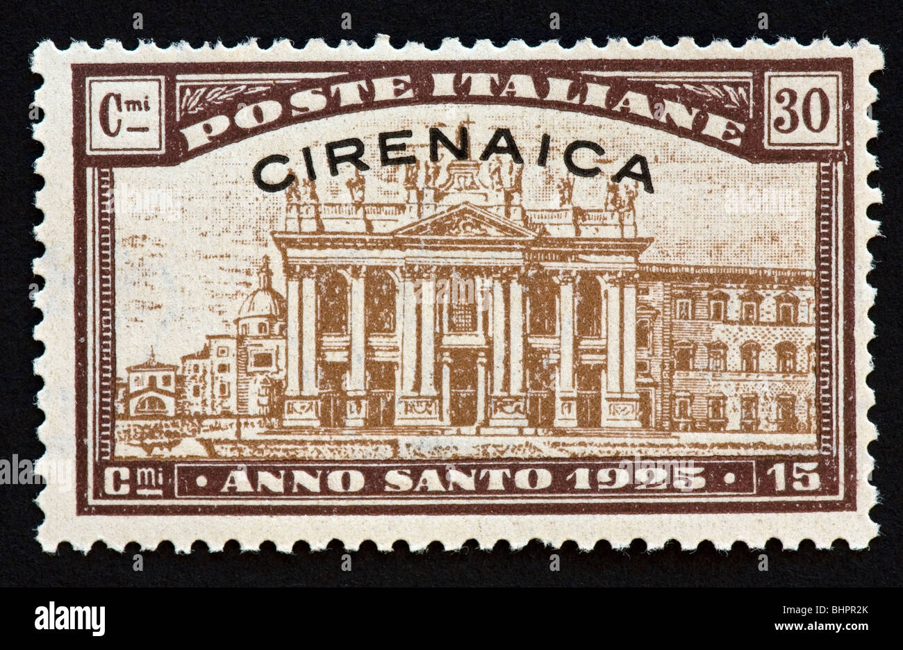 Italian postage stamp overprinted for use in the former Italian colony ...