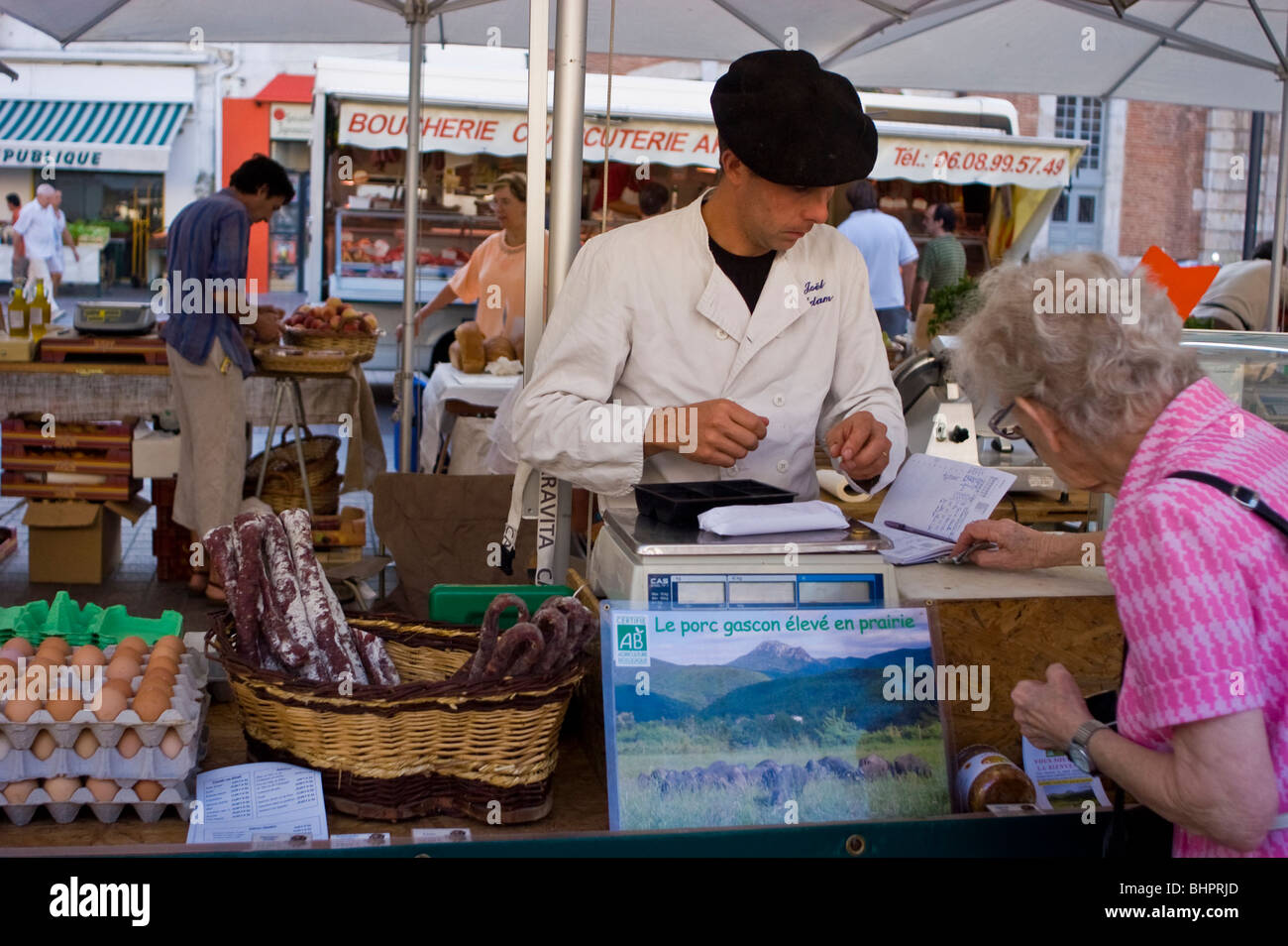 Perpignan, France - Old people Shopping at Farmers Market for organic ...