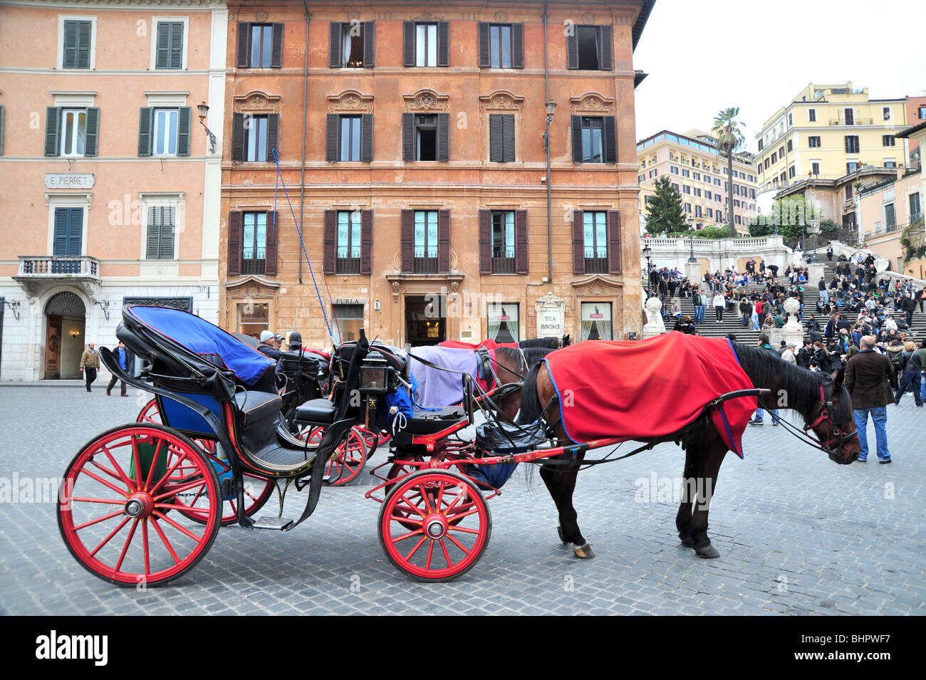 rome horse drawn carriage Stock Photo - Alamy