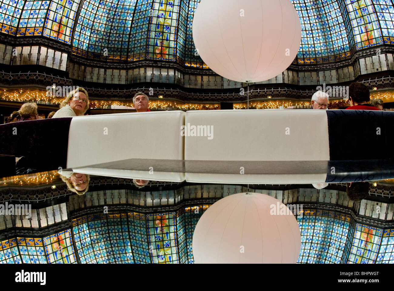 Inside french brasserie restaurant printemps hi-res stock photography ...