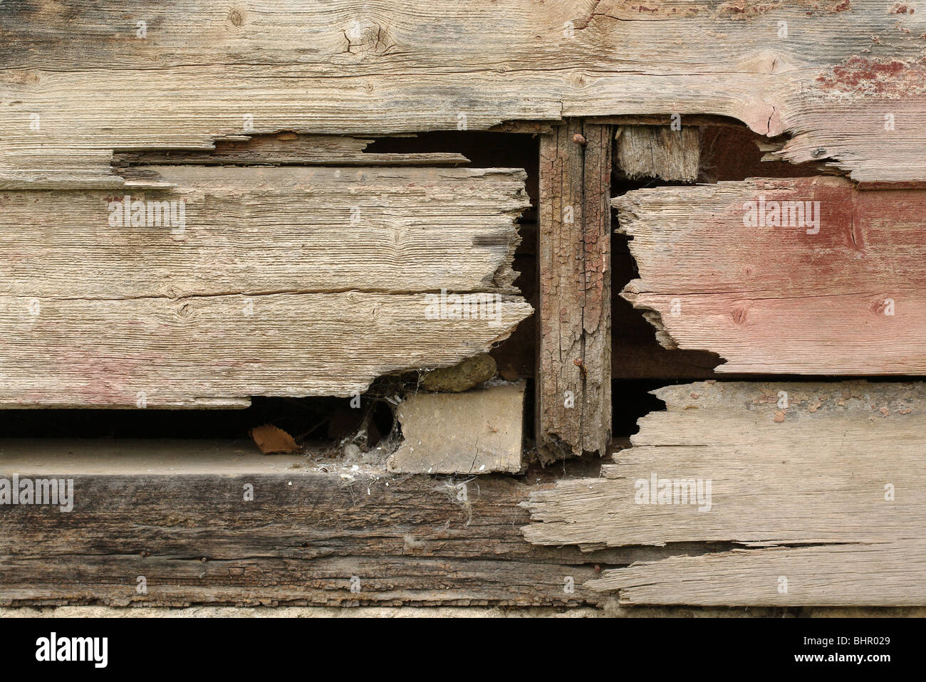 old falling apart grungy wooden wall Stock Photo - Alamy