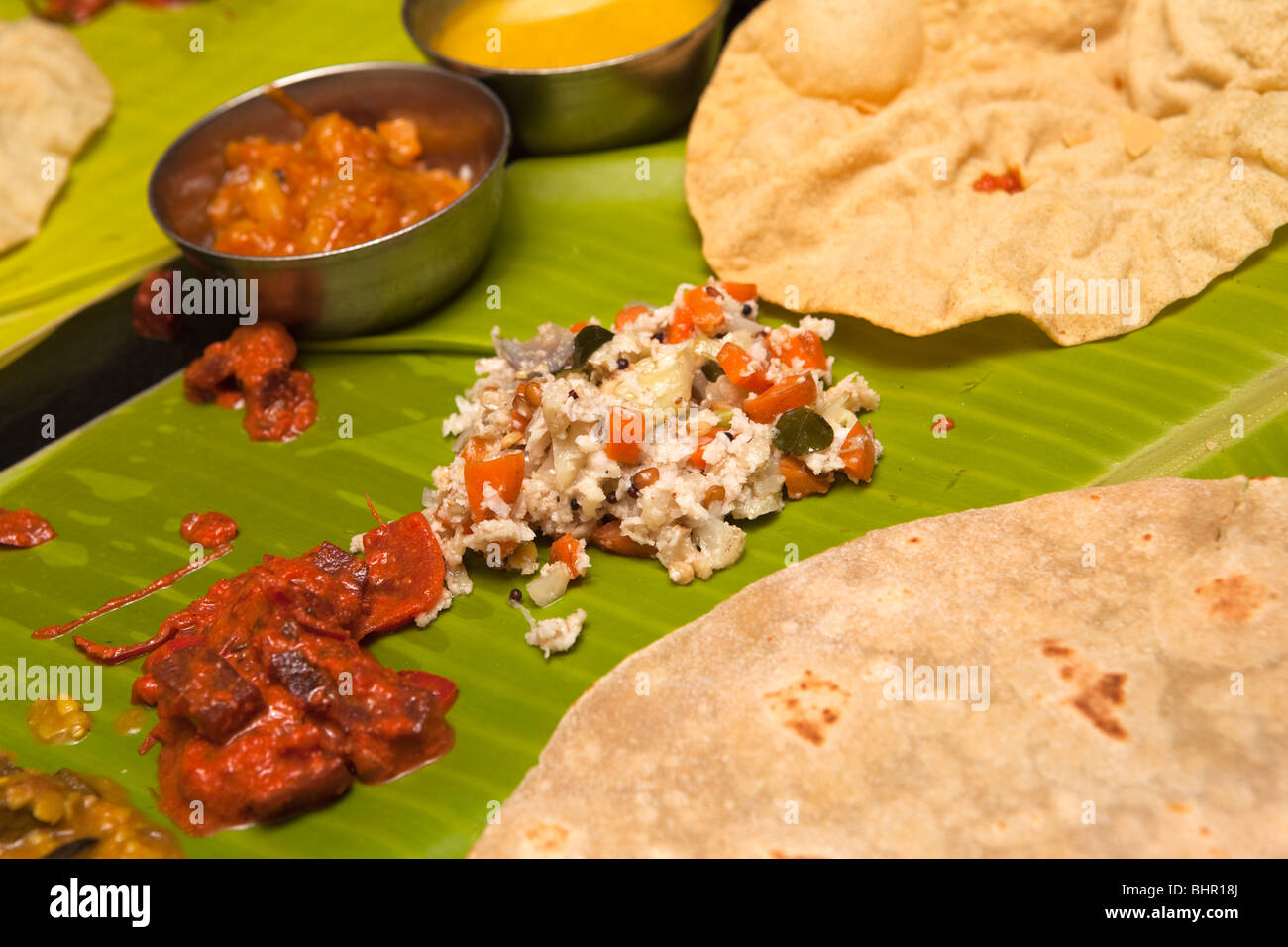India, Kerala, Munnar, food, cocounut chutney, lime pickle, papad and ...