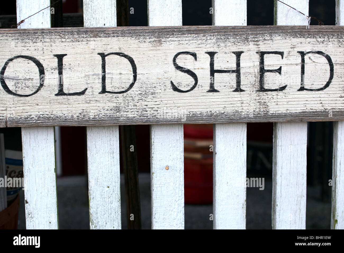 Old shed sign Stock Photo - Alamy