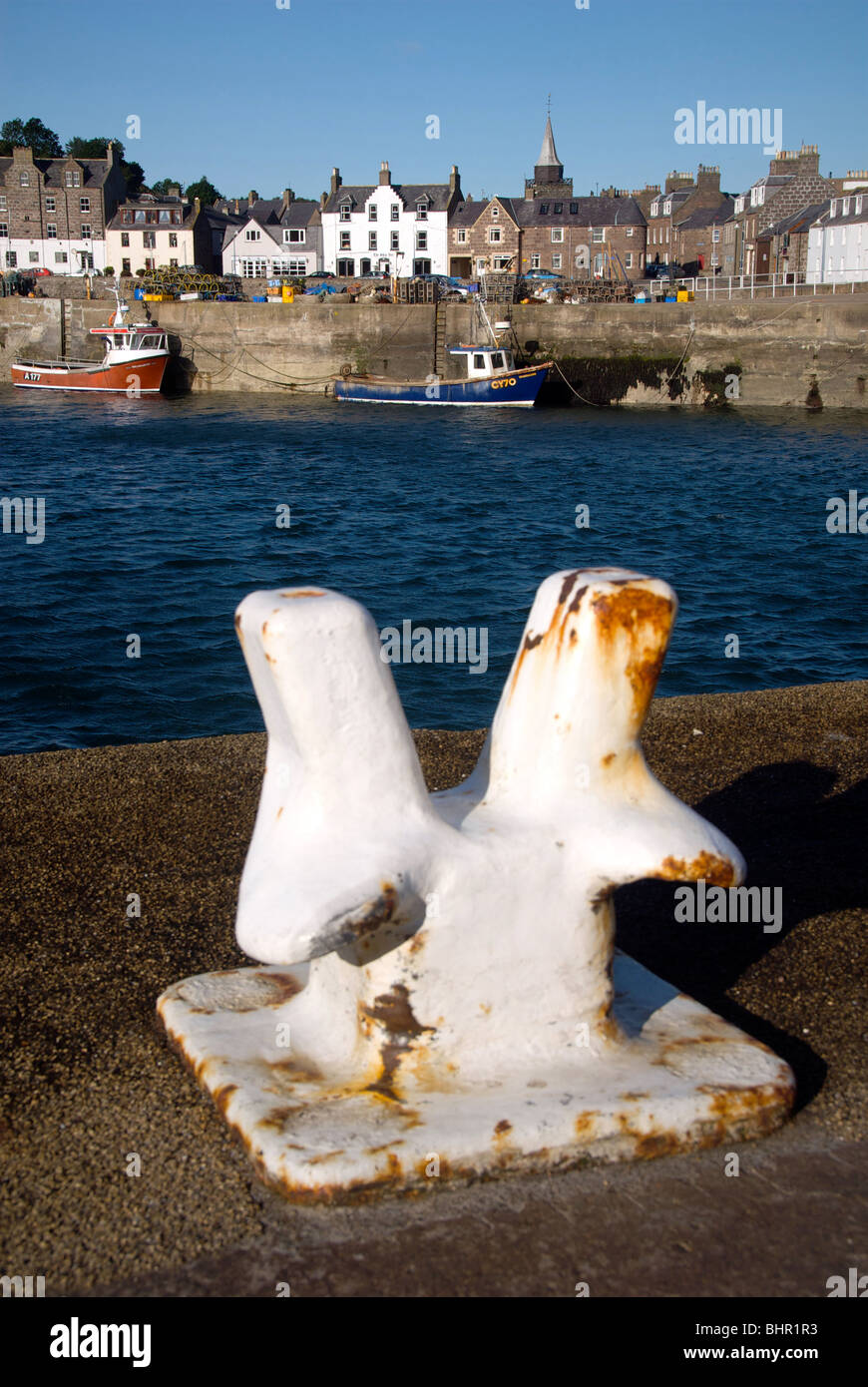 Stonehaven Aberdeenshire Scotland UK Harbour Harbor Fishing Boats Quay ...