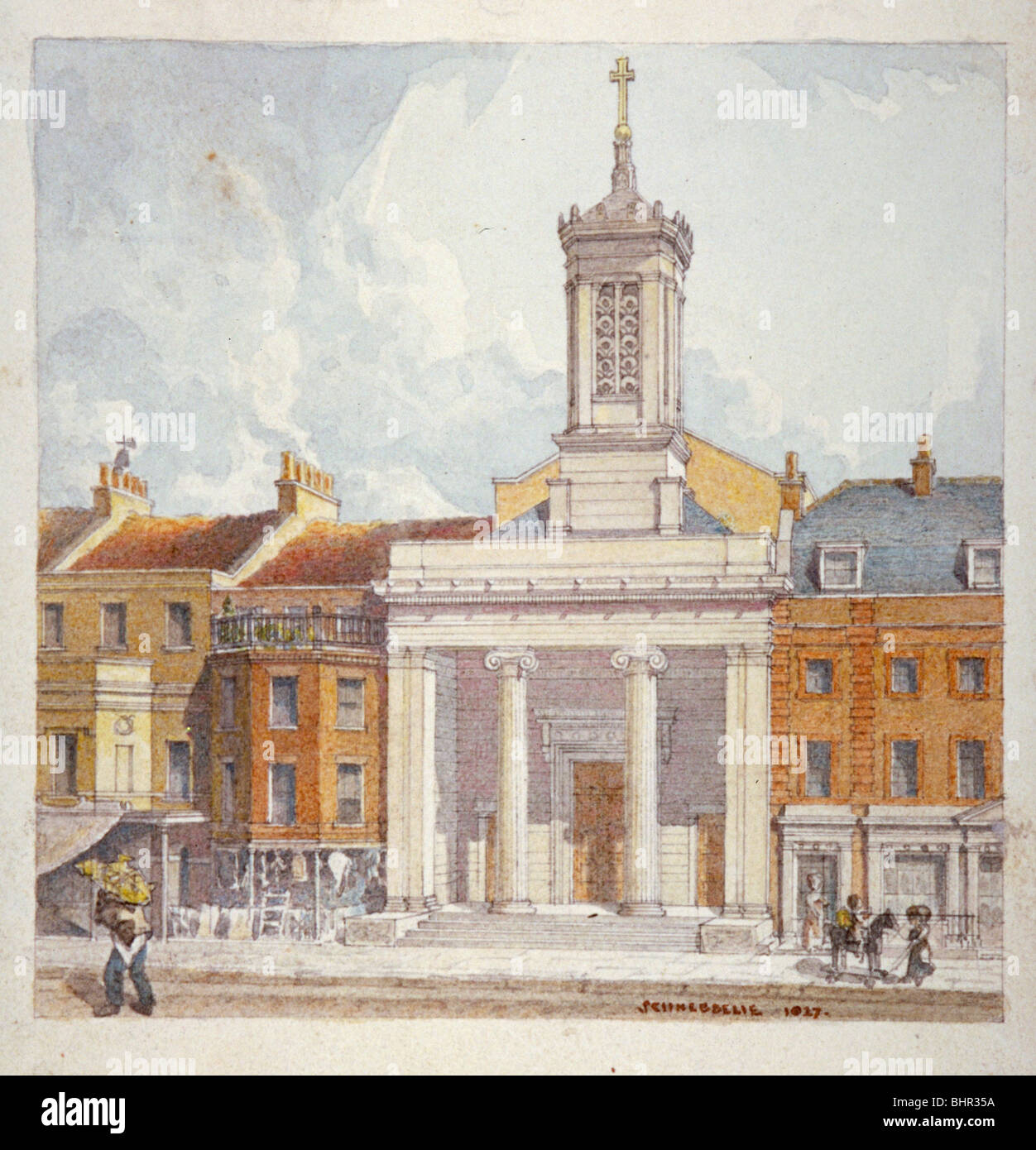 St Mark's Church, North Audley Street, London, 1827. Artist: Robert ...