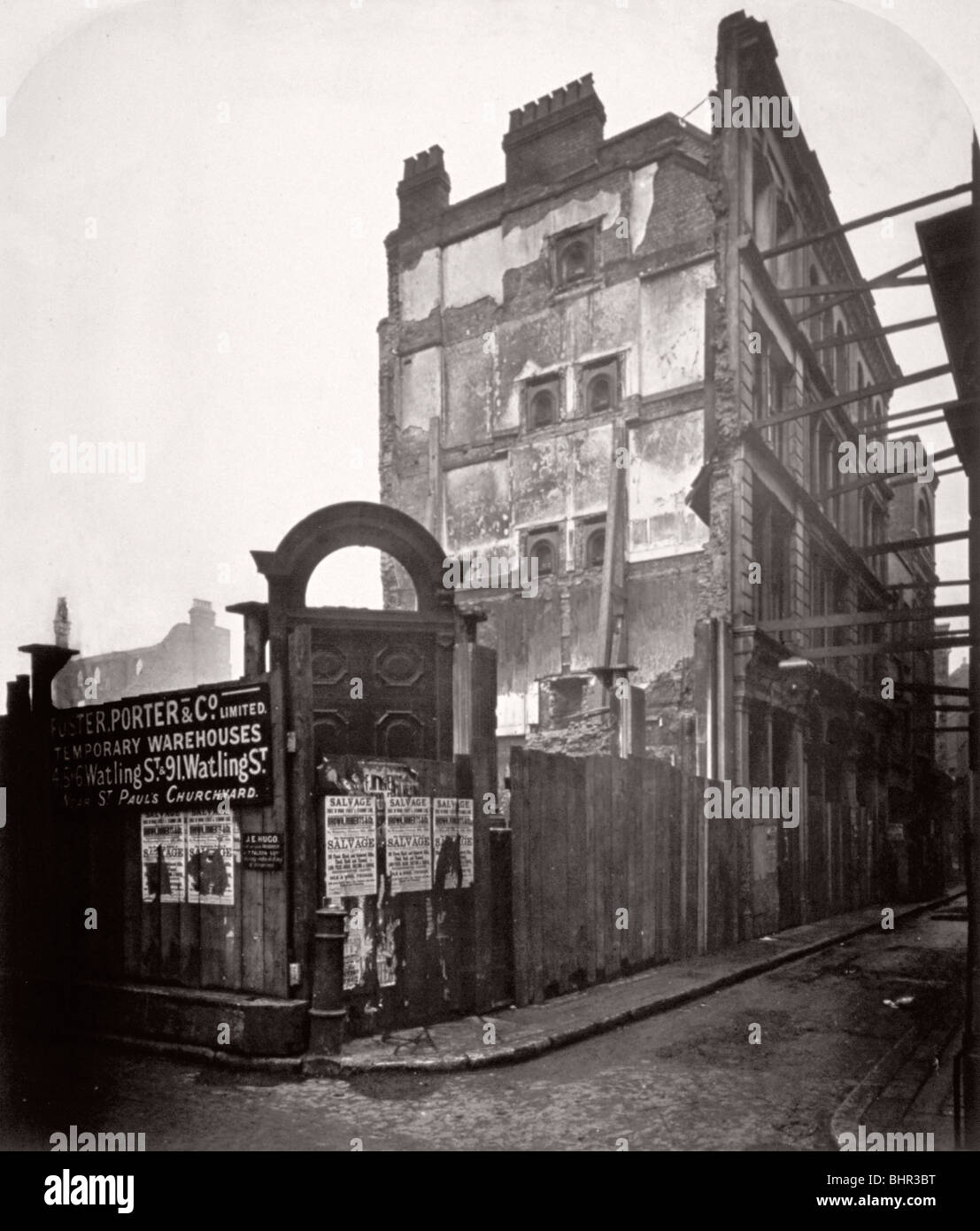 View of premises in Addle Street, destroyed by fire, City of London ...