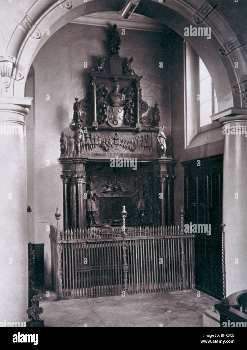 View of the tomb of Thomas Sutton, Charterhouse, Finsbury, London, 1880 ...