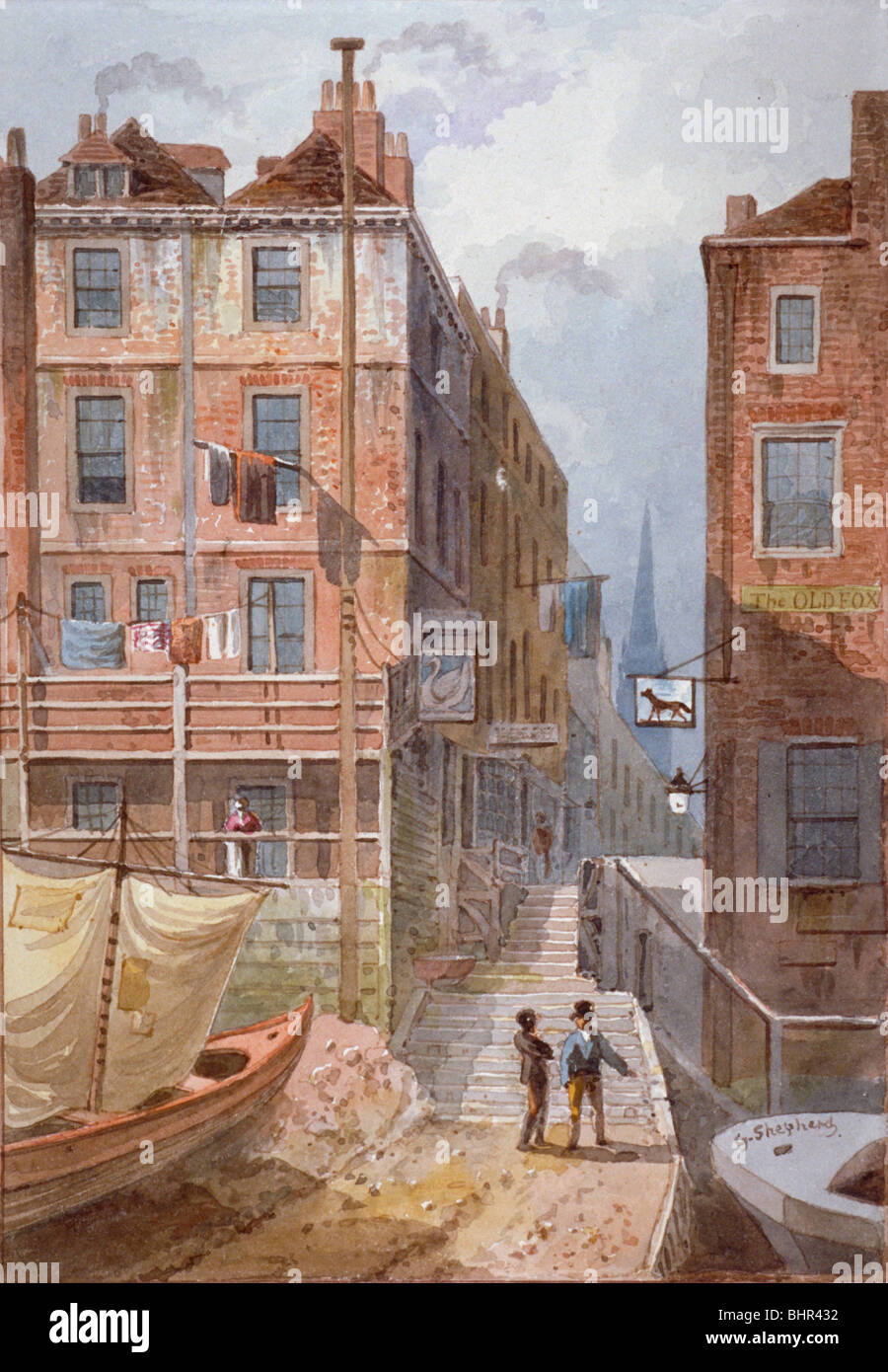 Hungerford Stairs, Westminster, London, c1815. Artist: George Shepherd ...