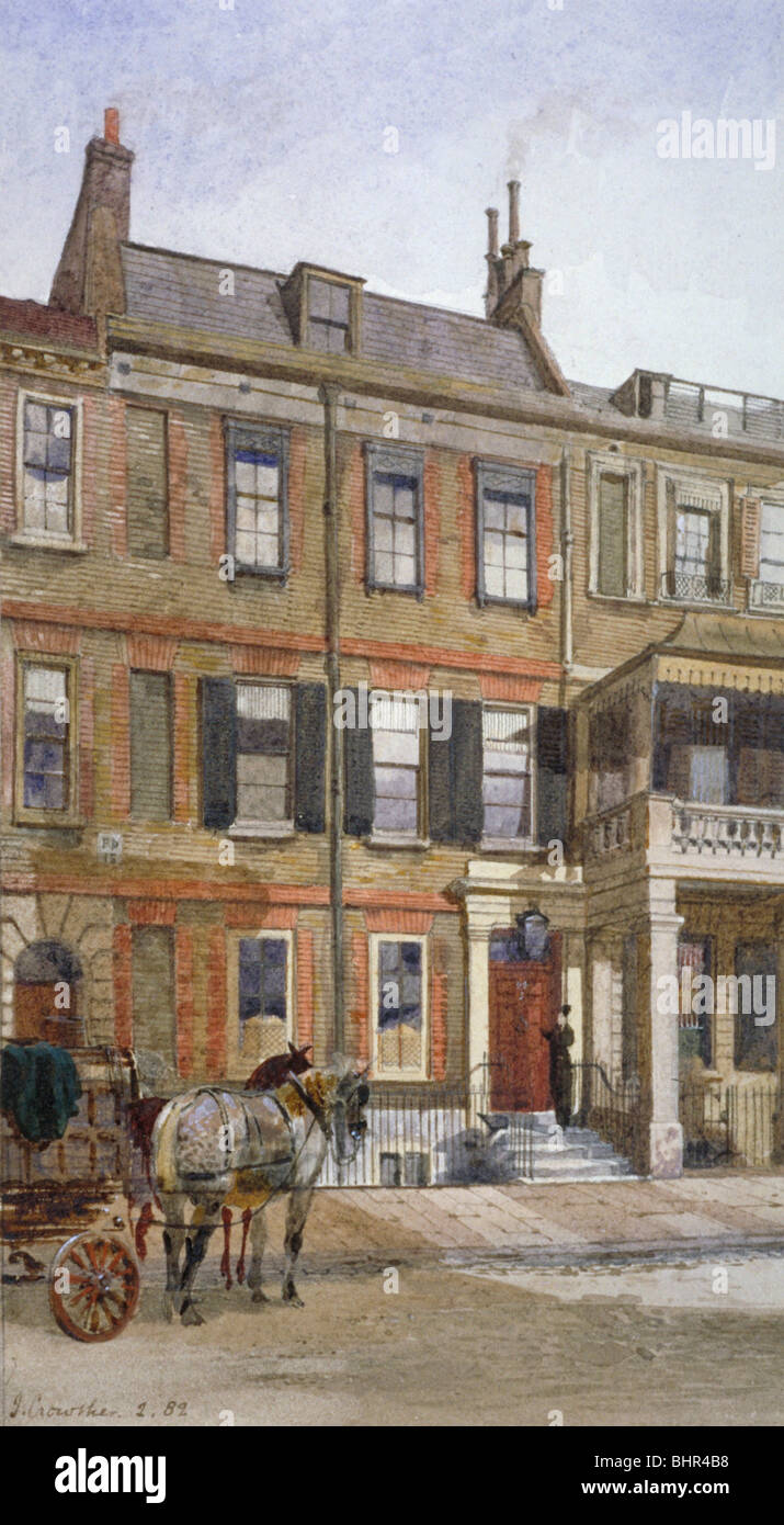 View of no 24 Cheyne Row, Chelsea, London, 1882. Artist: John Crowther ...