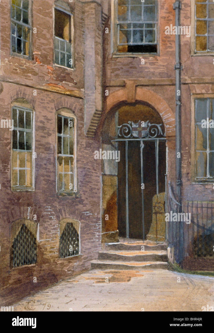 View of a gate in Elm Court, Inner Temple, London, 1879. Artist: John ...