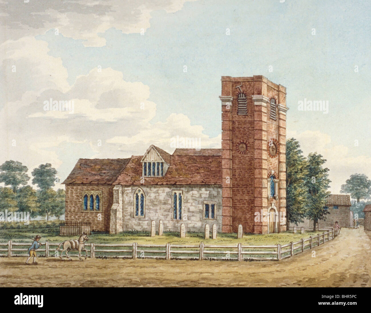 All Saints Church, Laleham, Surrey, c1800. Artist: Anon Stock Photo - Alamy