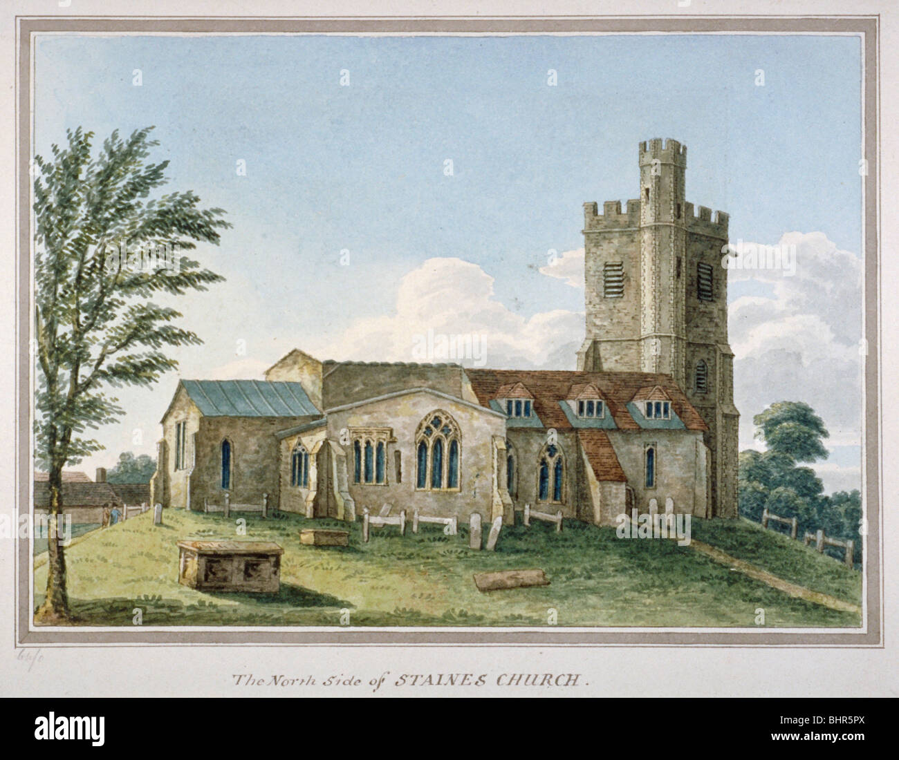 View of the north side of the church of St Mary, Staines, Surrey, c1800 ...