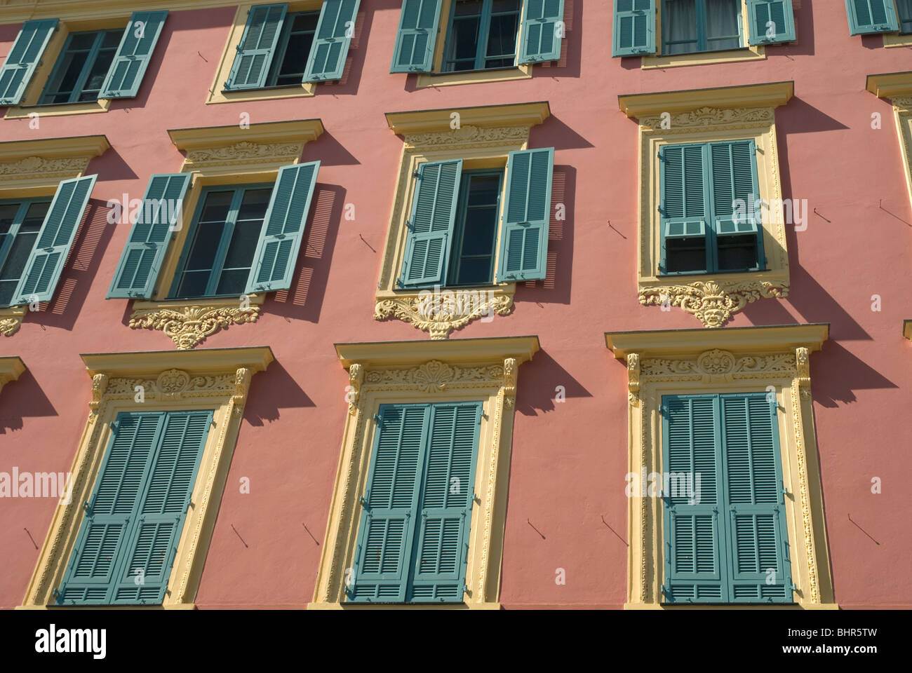 Colourful building facade in Nice Port, France Stock Photo - Alamy