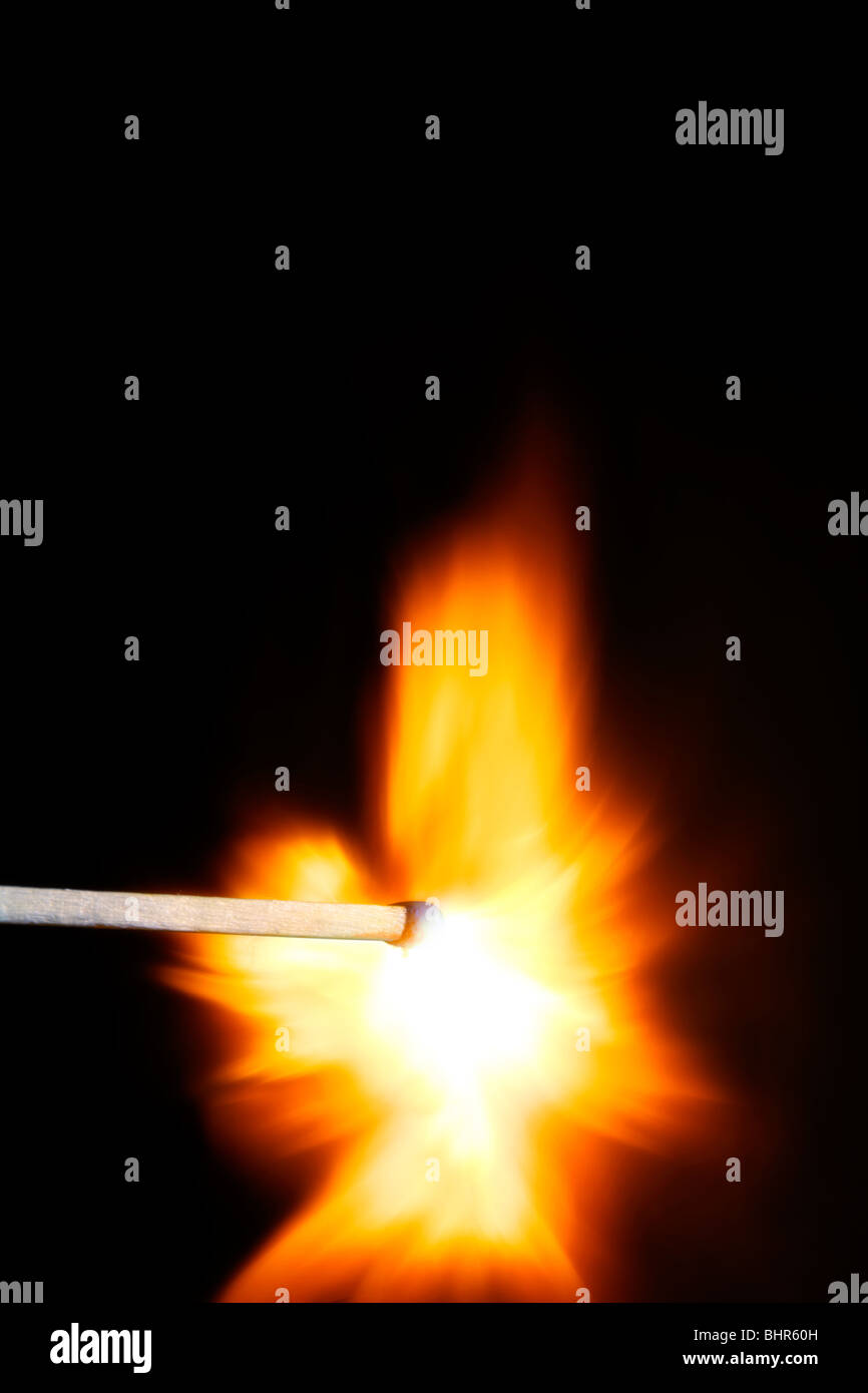 Lighting safety match on black hi-res stock photography and images - Alamy