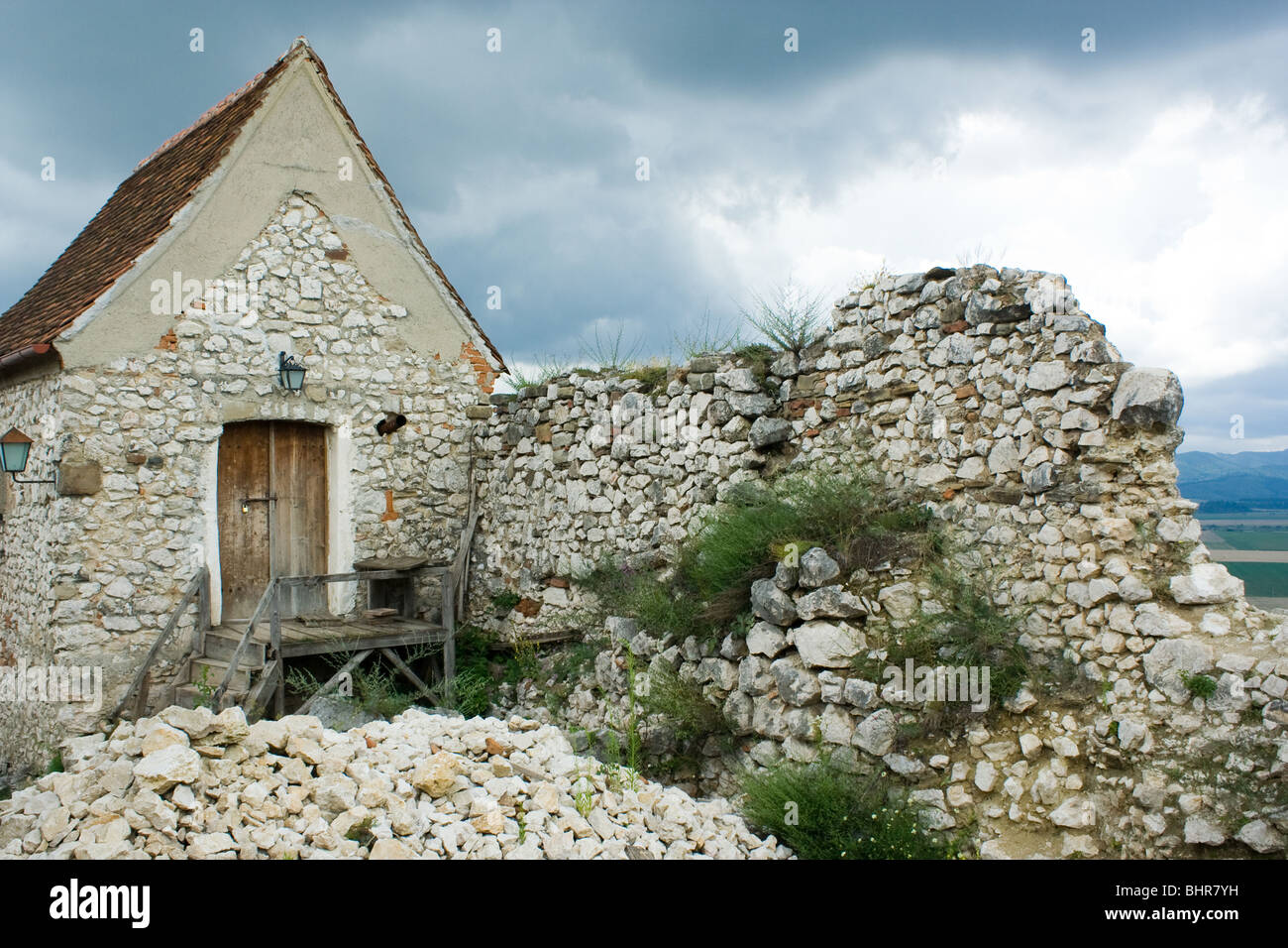 Ruins of a medieval castle in Romania Stock Photo - Alamy