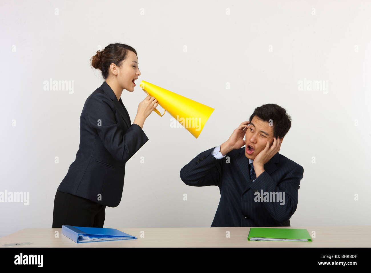 Two women shouting office hi-res stock photography and images - Alamy