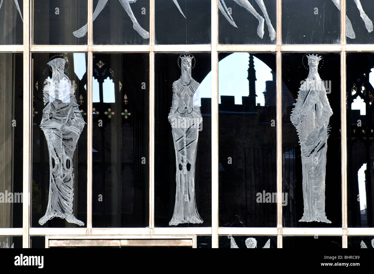 Screen of Saints and Angels, Coventry Cathedral, England, UK Stock ...