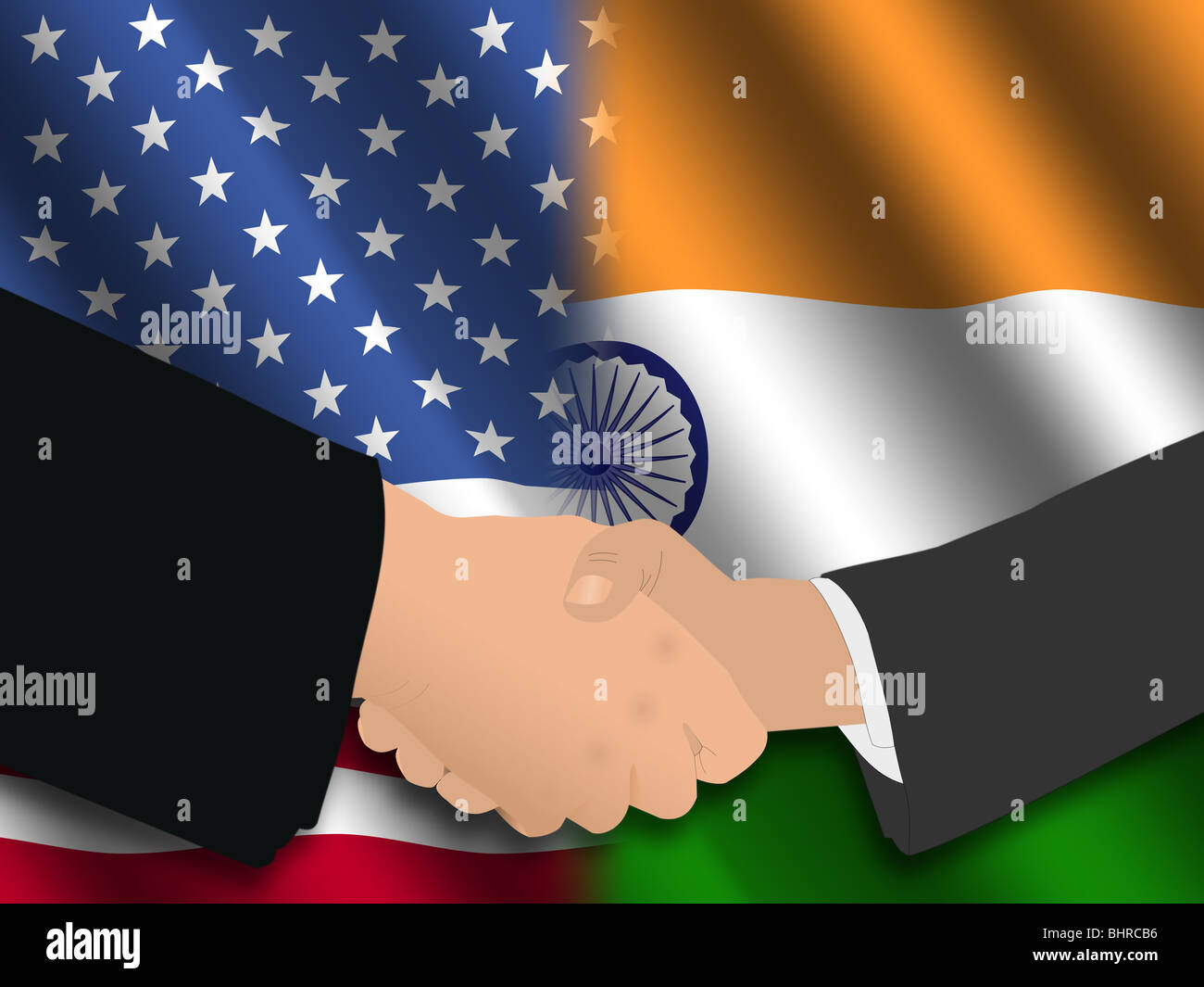 India flag handshake hi-res stock photography and images - Alamy
