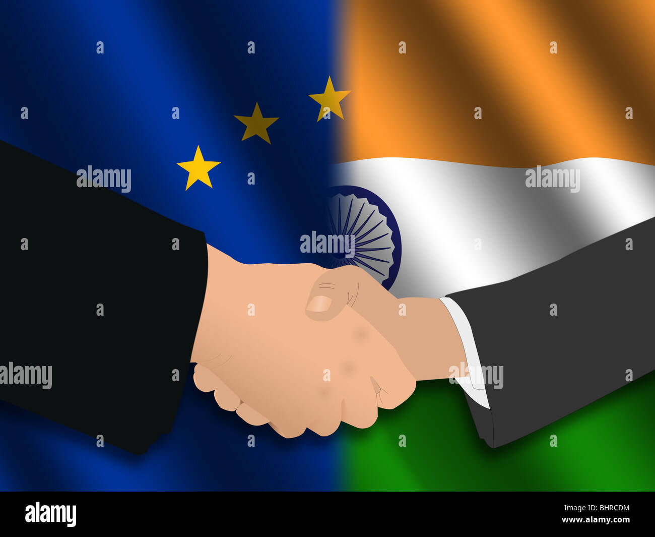 India flag handshake hi-res stock photography and images - Alamy