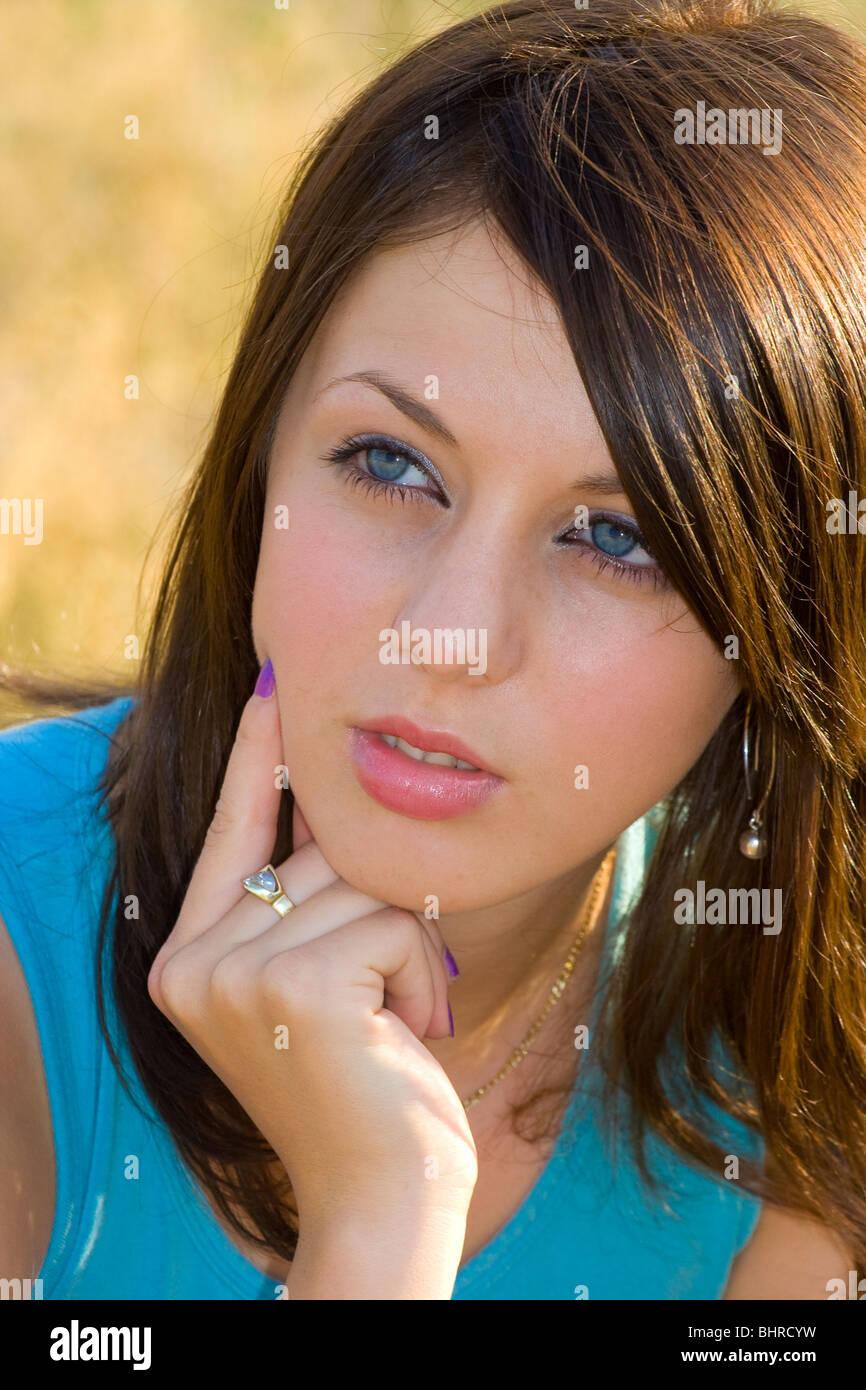 Portrait of a beautiful young lady Stock Photo - Alamy