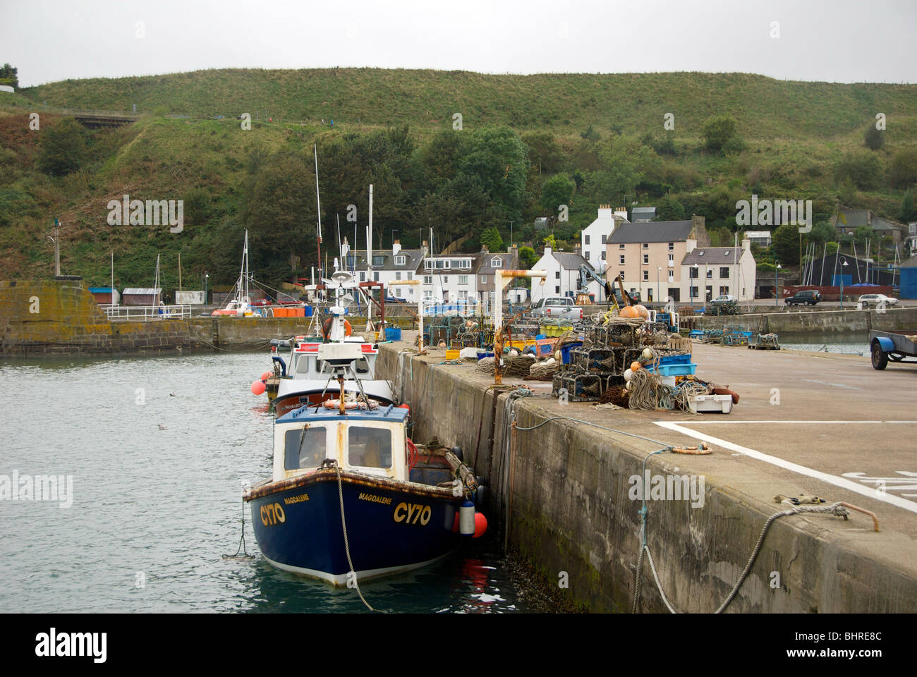 Stonehaven Aberdeenshire Scotland UK Harbour Harbor Fishing Boat Quay ...