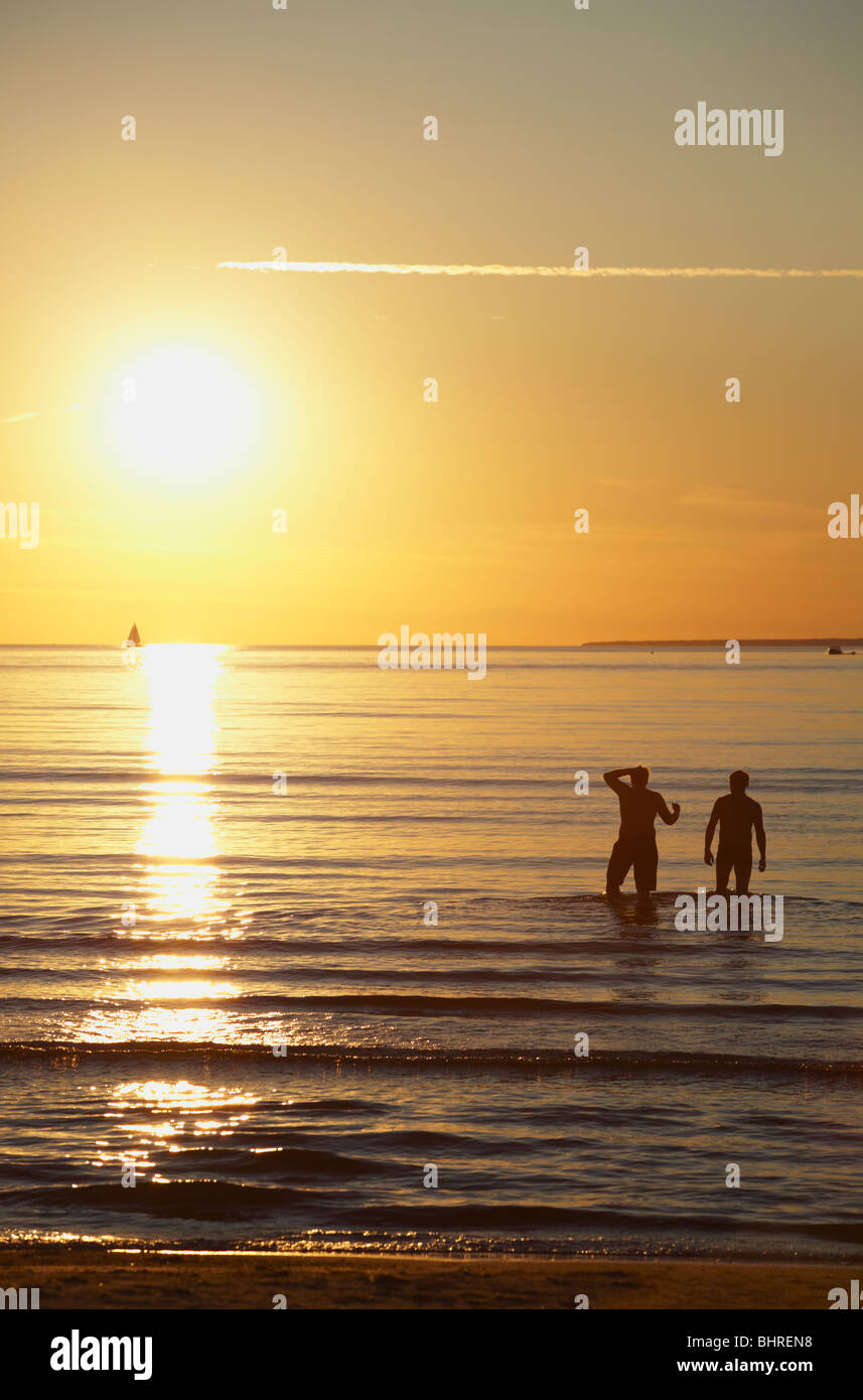 Estonia, Eastern Europe, Baltic States, Tallinn, Men In Sea At Pirita ...