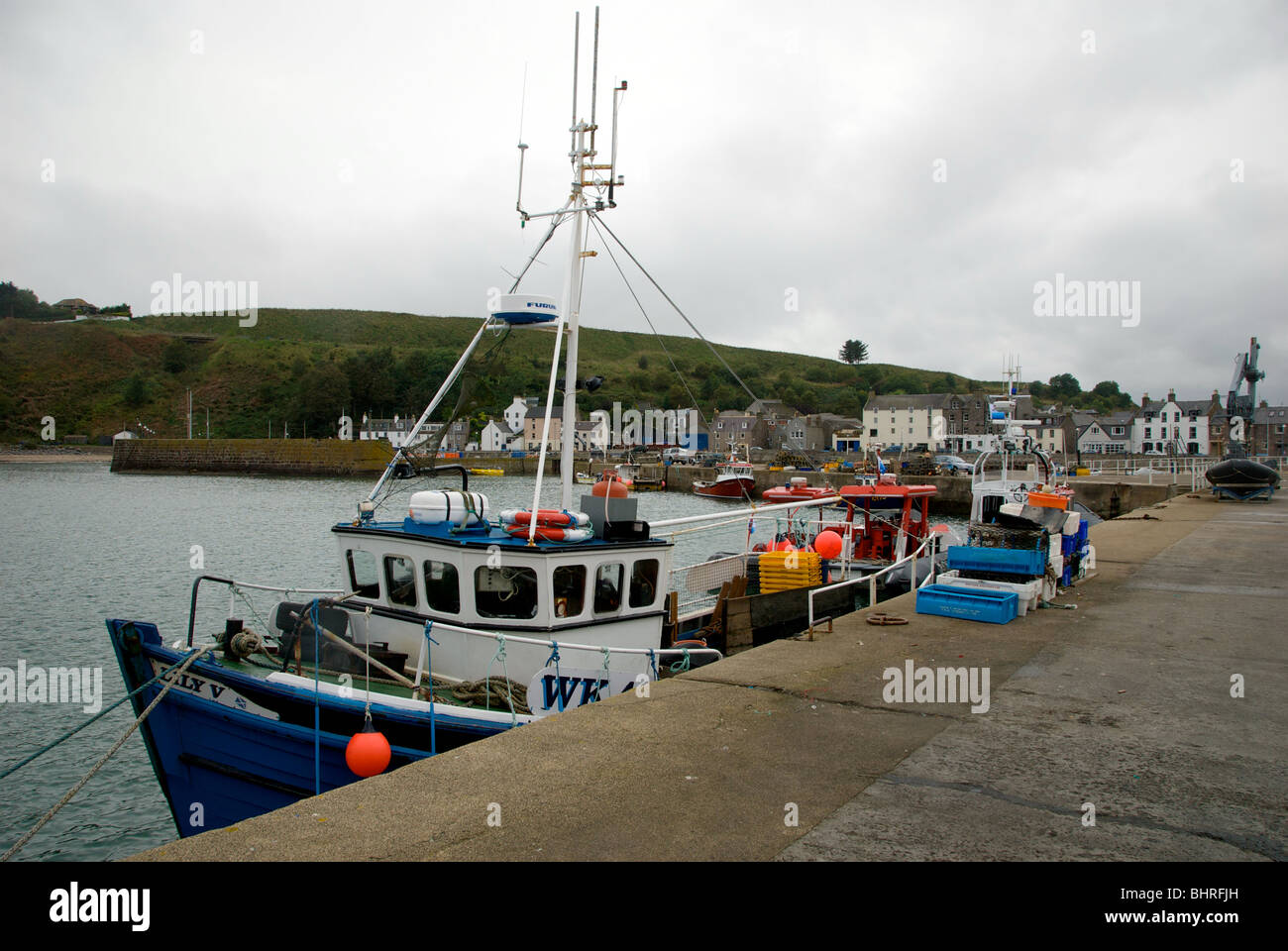 Stonehaven Aberdeenshire Scotland UK Harbour Harbor Fishing Boat Quay ...