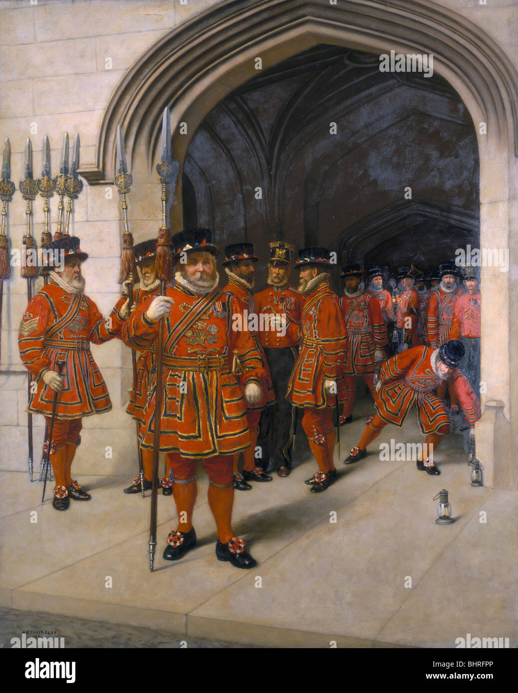 'The Yeomen of the Guard searching the crypt of the Houses of ...