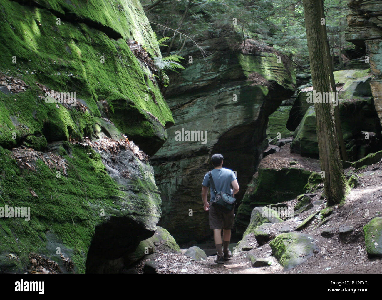 hiker Cuyahoga Valley National Park Ohio cliff Stock Photo - Alamy