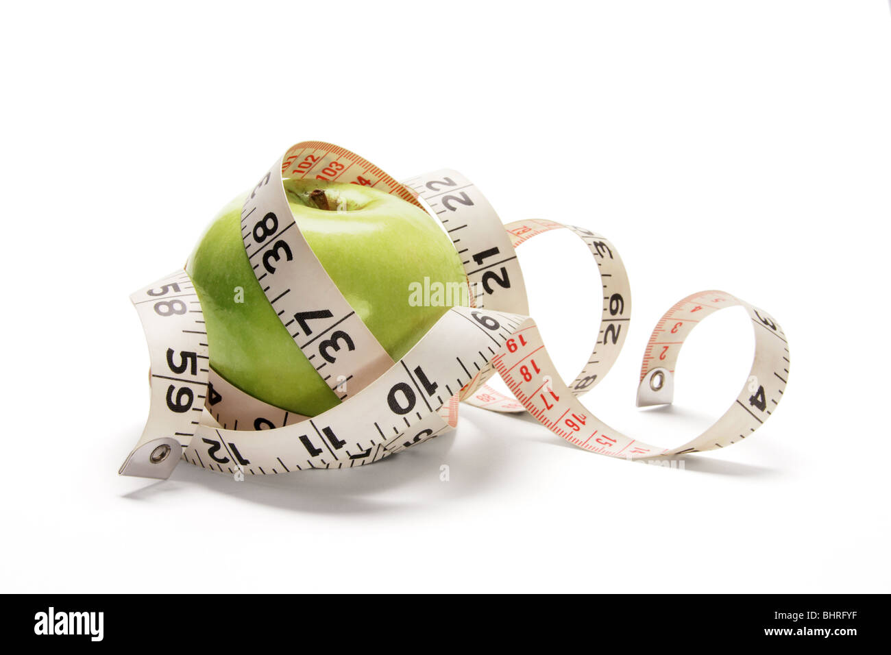 Tape Measure and Apple Stock Photo - Alamy