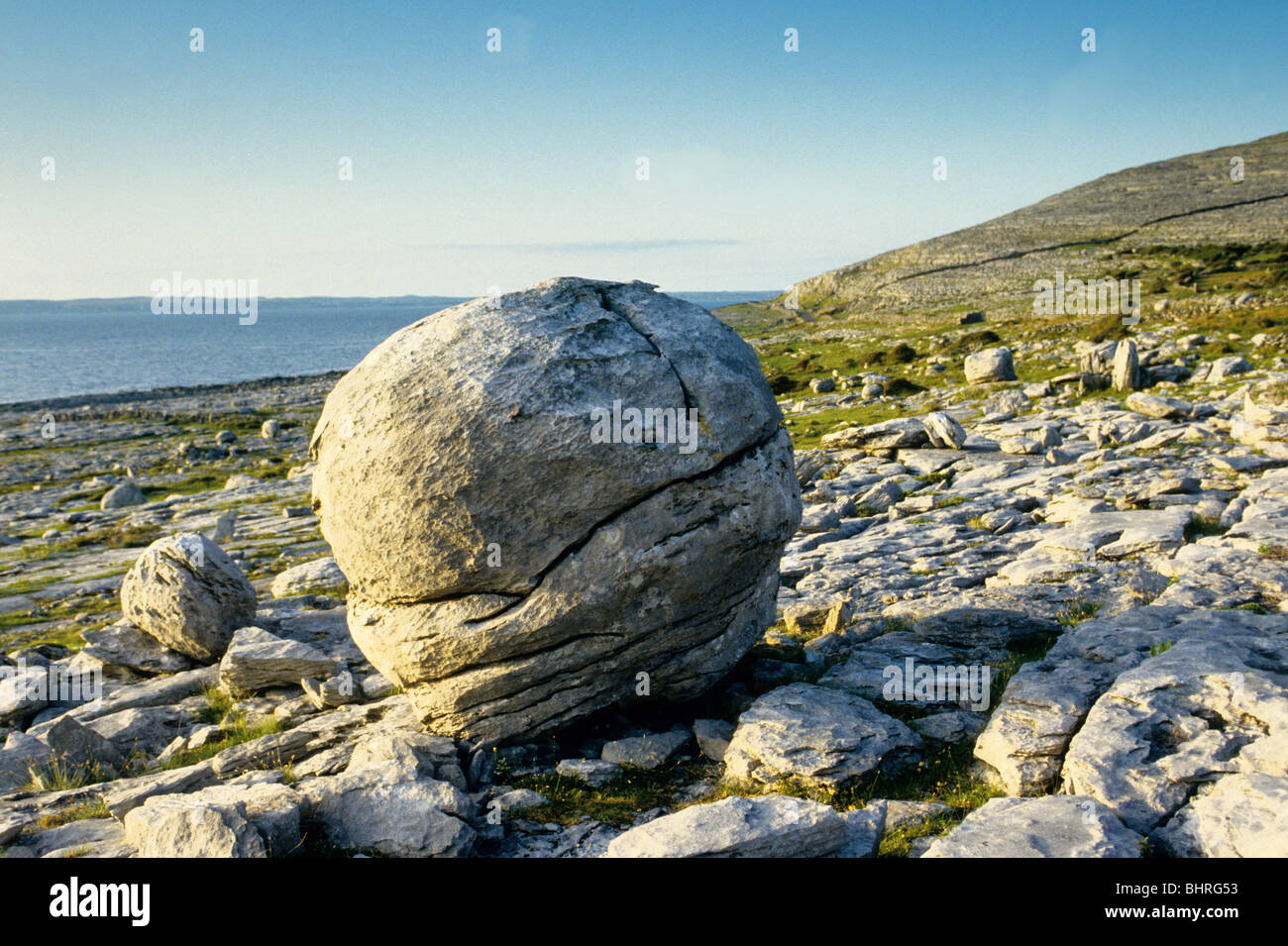 A glacial erratic on Co Clare coast The Burren Ireland Stock Photo - Alamy