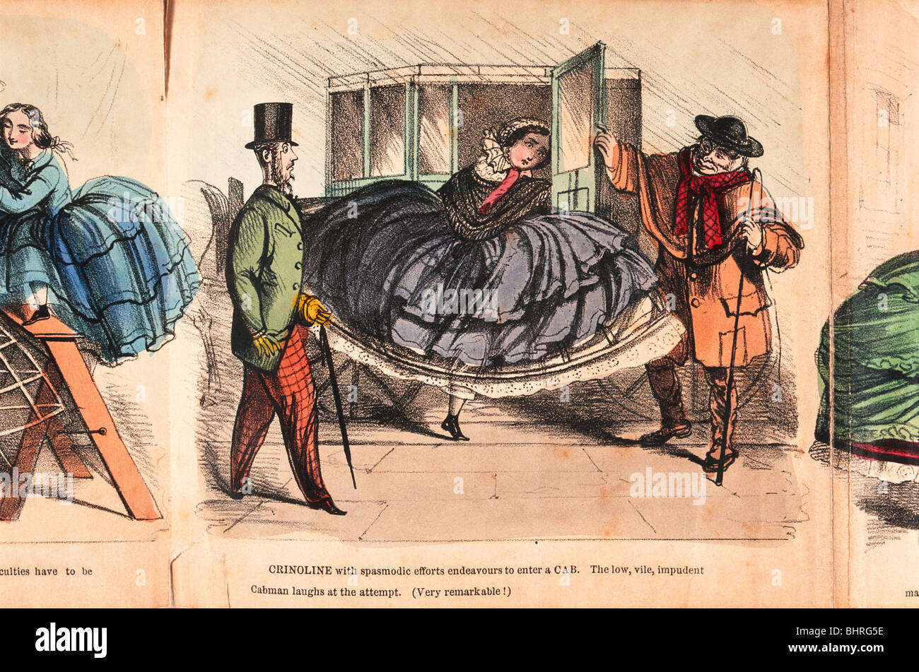 'Crinoline - its difficulties and dangers', c1860. Artist: Unknown ...