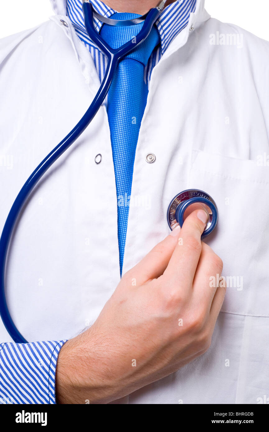 Doctor checking heart adult Cut Out Stock Images & Pictures - Alamy