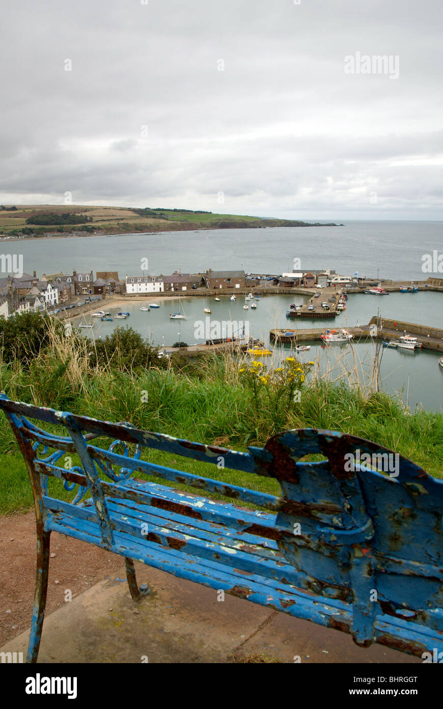 Stonehaven Aberdeenshire Scotland UK Harbour Harbor Bench Hill Sea ...