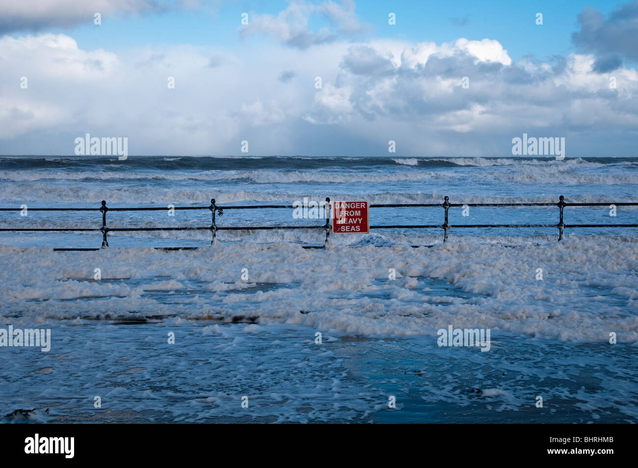 Danger From Heavy Seas Warning Sign High Resolution Stock Photography ...