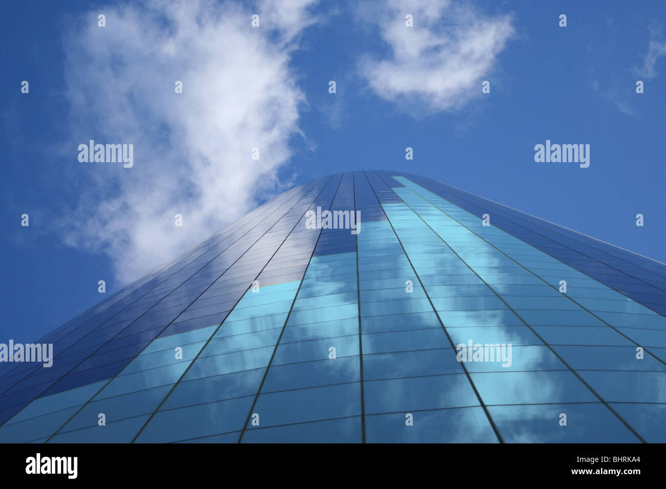 cyan bar chart on tall skyscraper illustration Stock Photo - Alamy