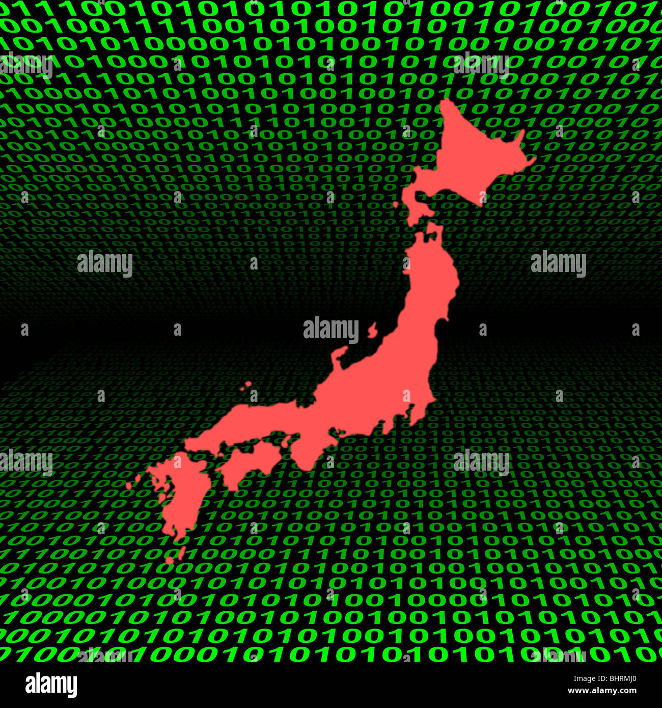 Japan map binary code hi-res stock photography and images - Alamy