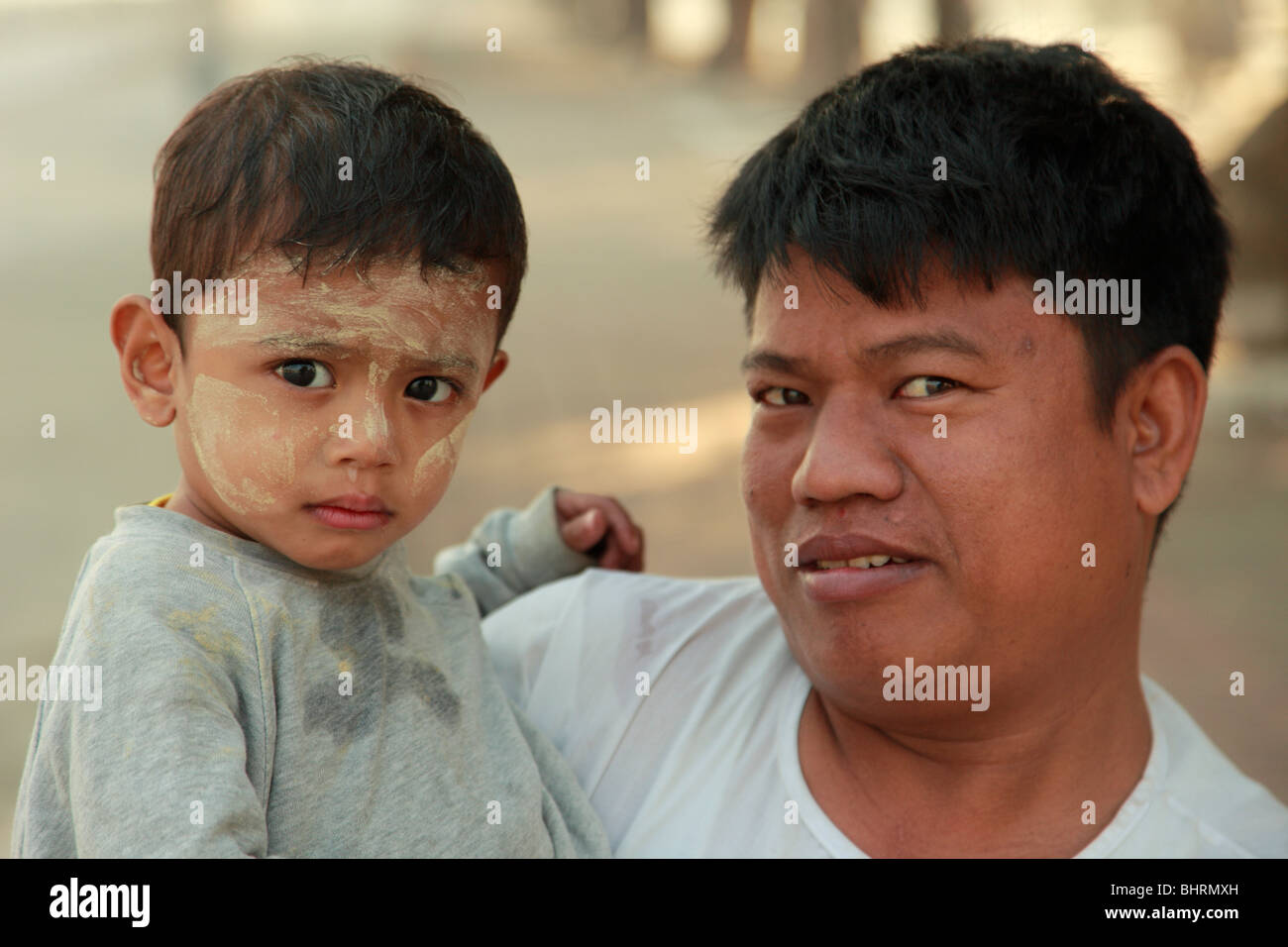 Myanmar, Burma, Mandalay, father and son portrait Stock Photo - Alamy