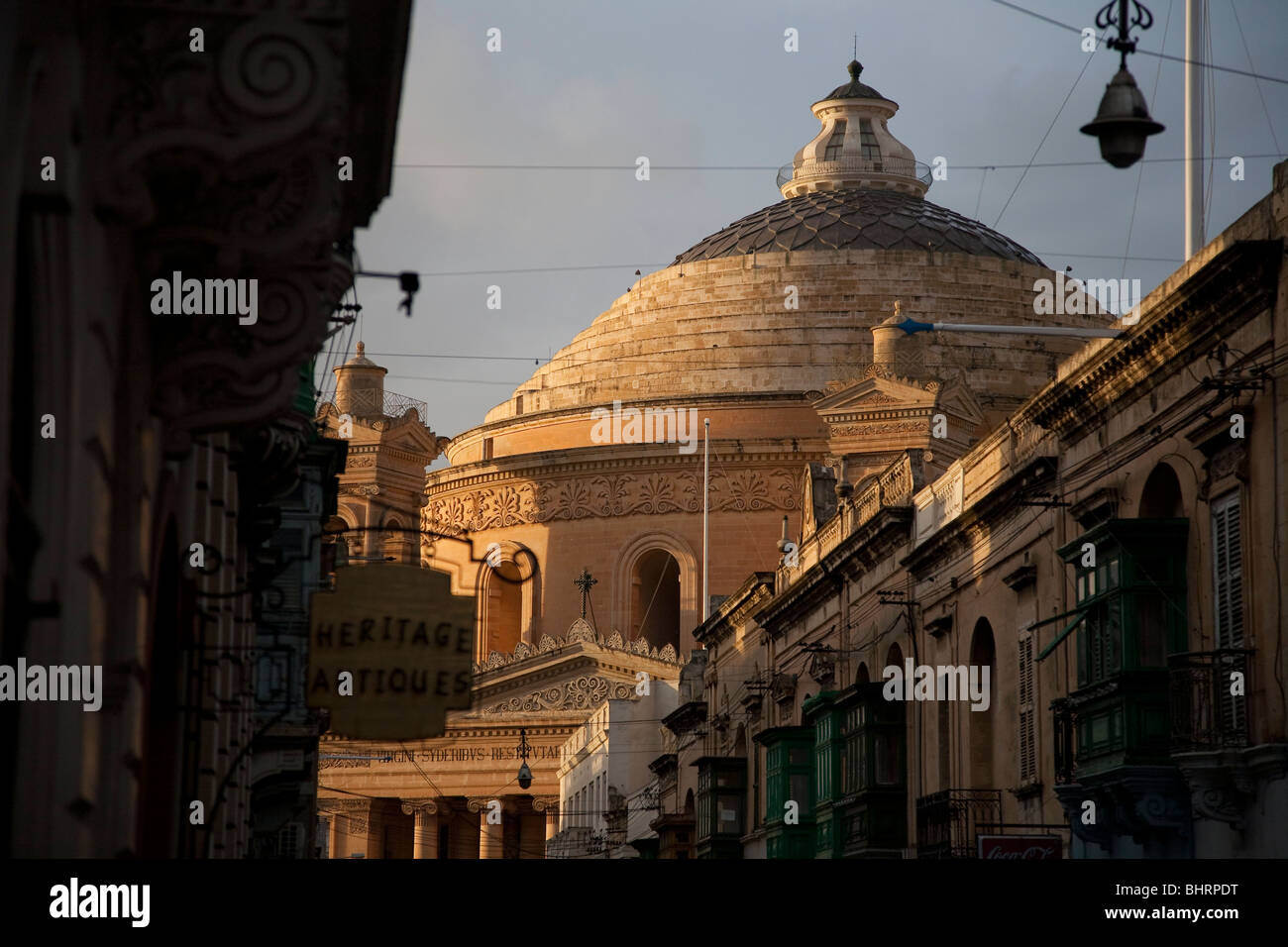 The Mosta Dome at Rotunda Square, Malta. The Church was hit with a bomb ...